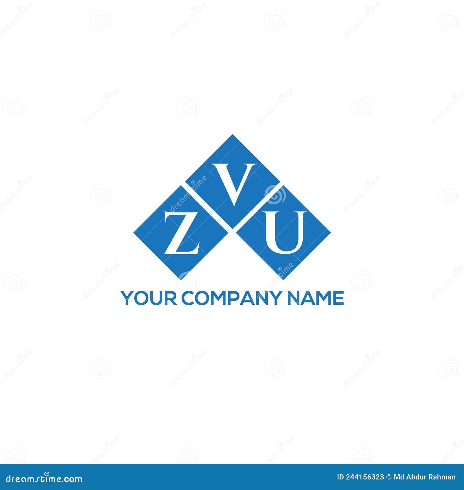 ZVU Letter Logo Design on White Background. ZVU Creative Initials ...