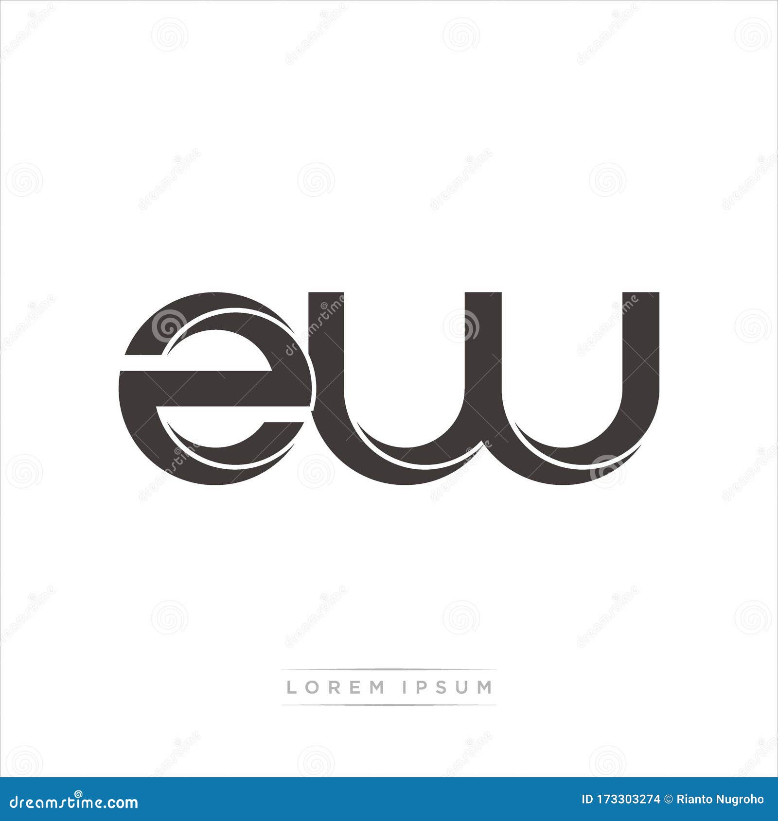 Zw Initial Letter Split Lowercase Modern Monogram Linked Outline ...