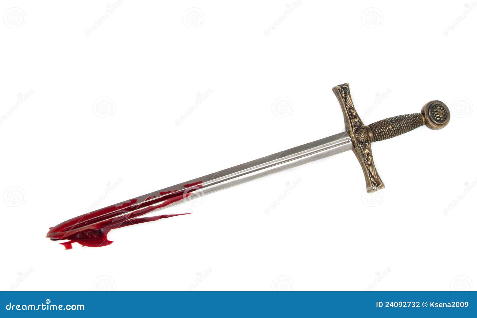 Zwaard met bloed stock foto. Image of metaal, brons, niemand - 24092732