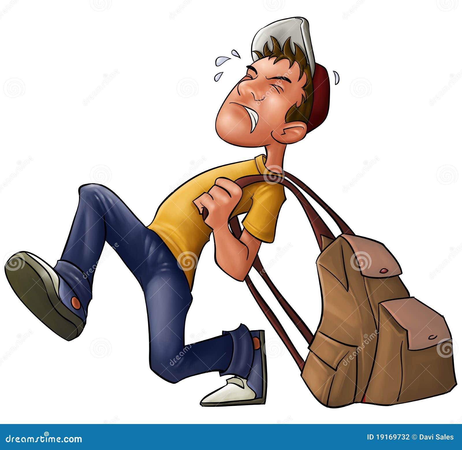 Zware rugzak stock illustratie. Illustration of schooljongen - 19169732