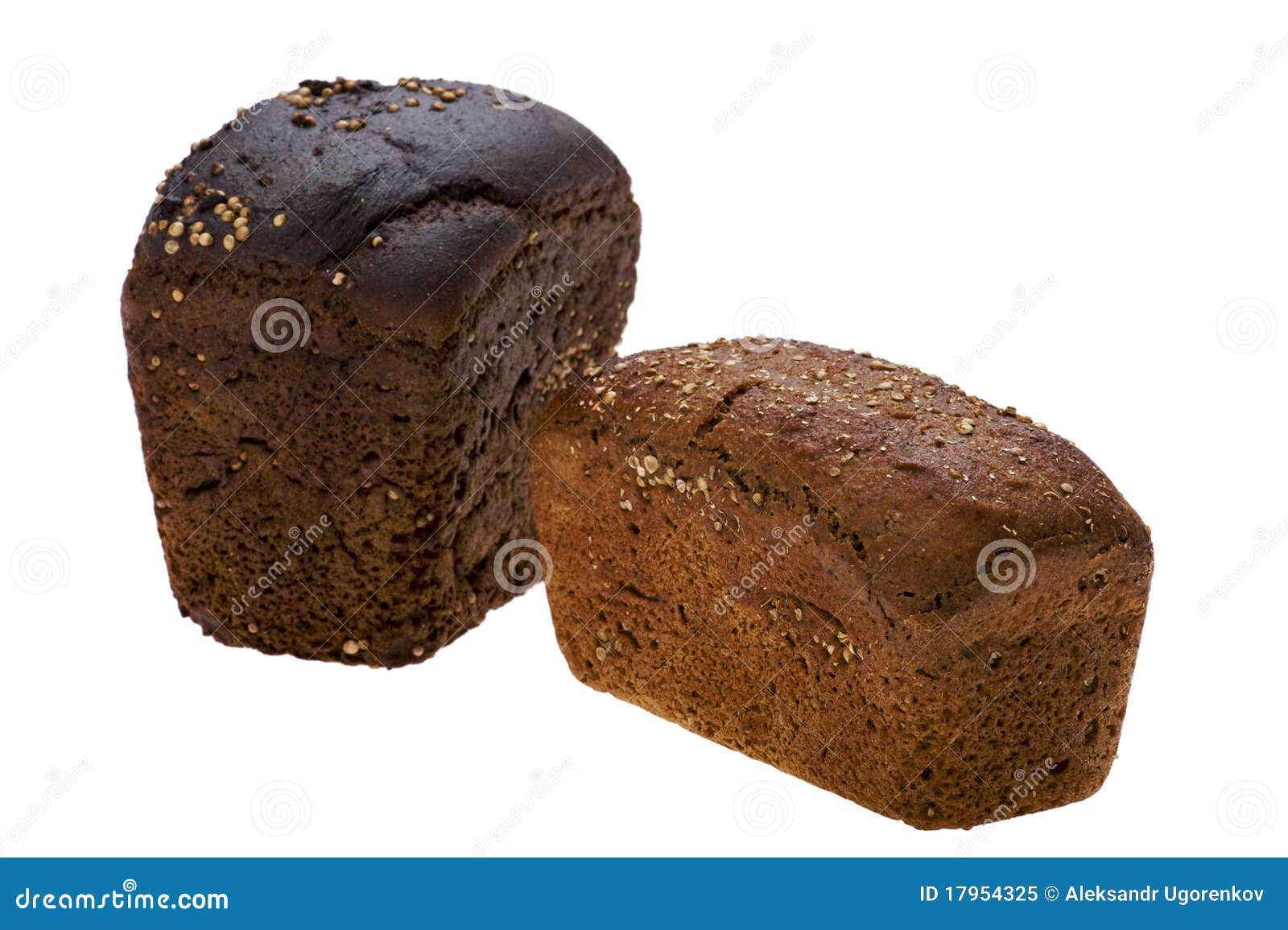 Zwart brood op wit stock afbeelding. Image of vorm, gezond - 17954325