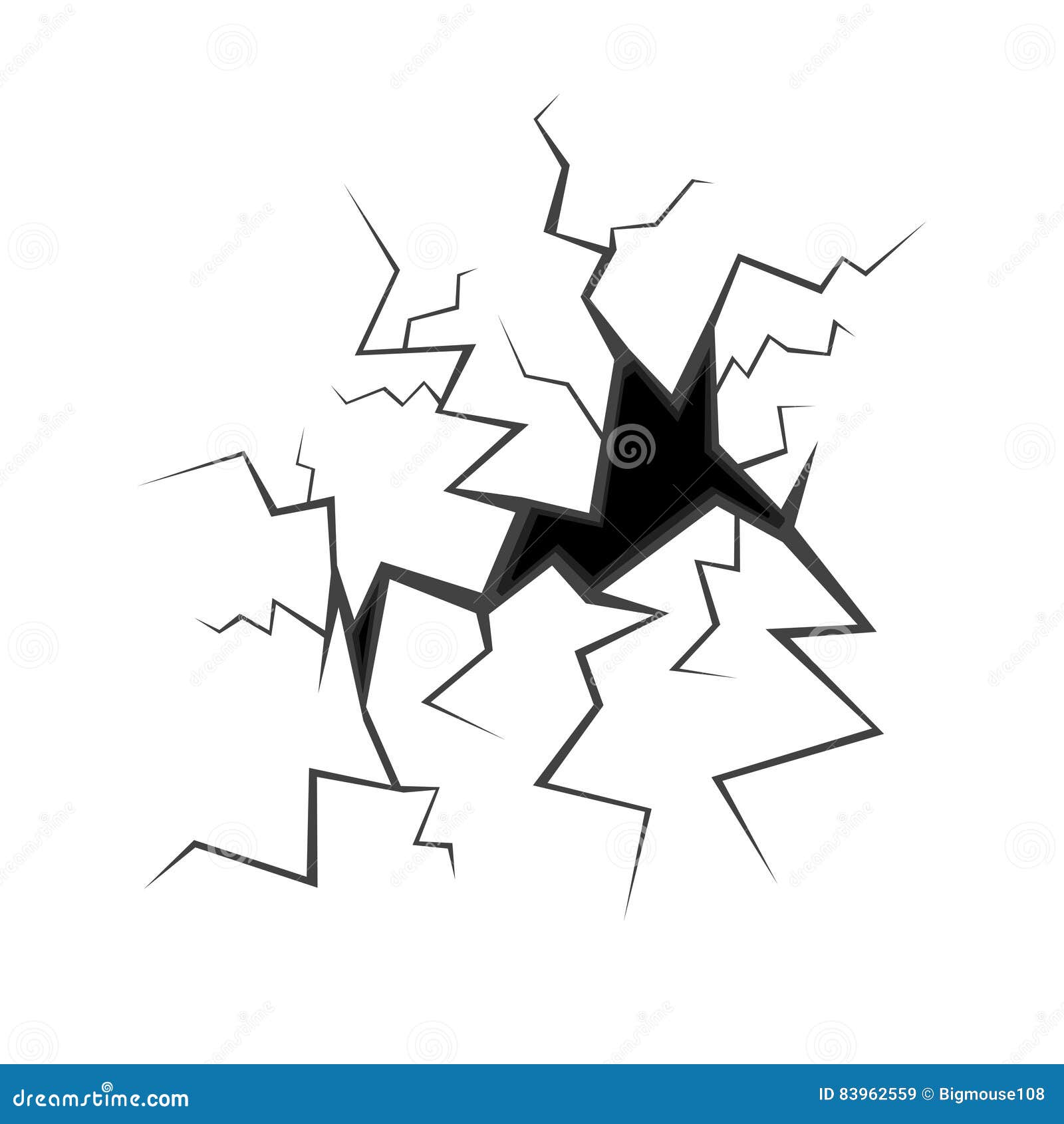 Zwart Gat of Barst in De Muur Vector Vector Illustratie - Illustration ...