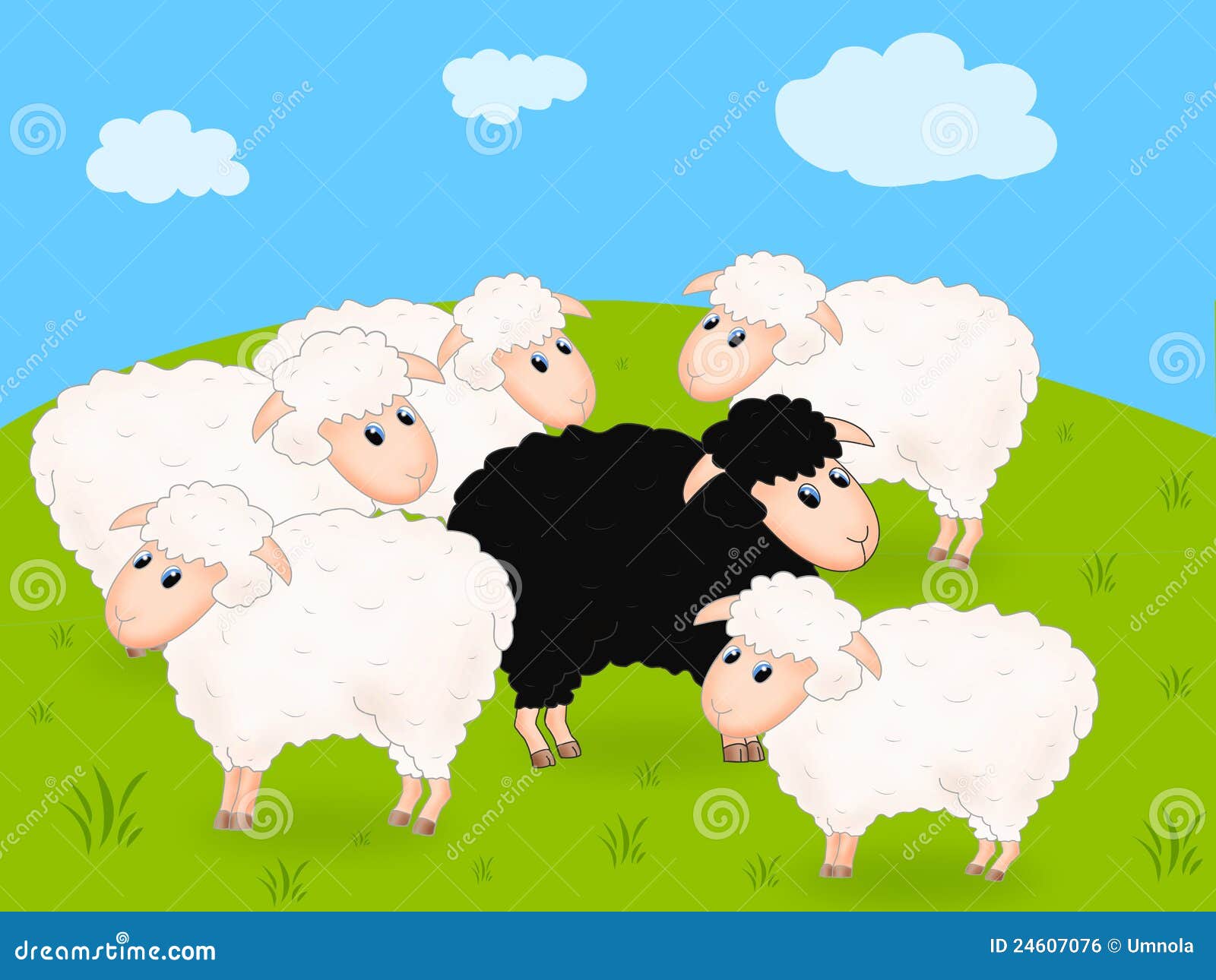 Zwart schapen stock illustratie. Illustration of grap - 24607076