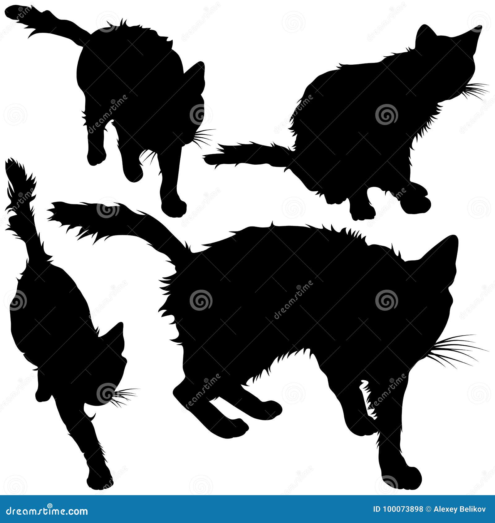 Zwart Silhouet Van Kat Vector Illustratie Vector Illustratie ...