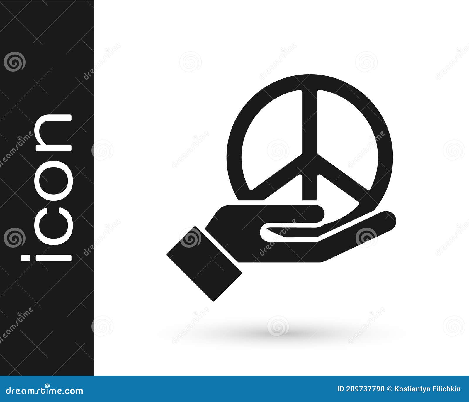 Zwart Vredespictogram Geïsoleerd Op Witte Achtergrond. Symbool Van De ...