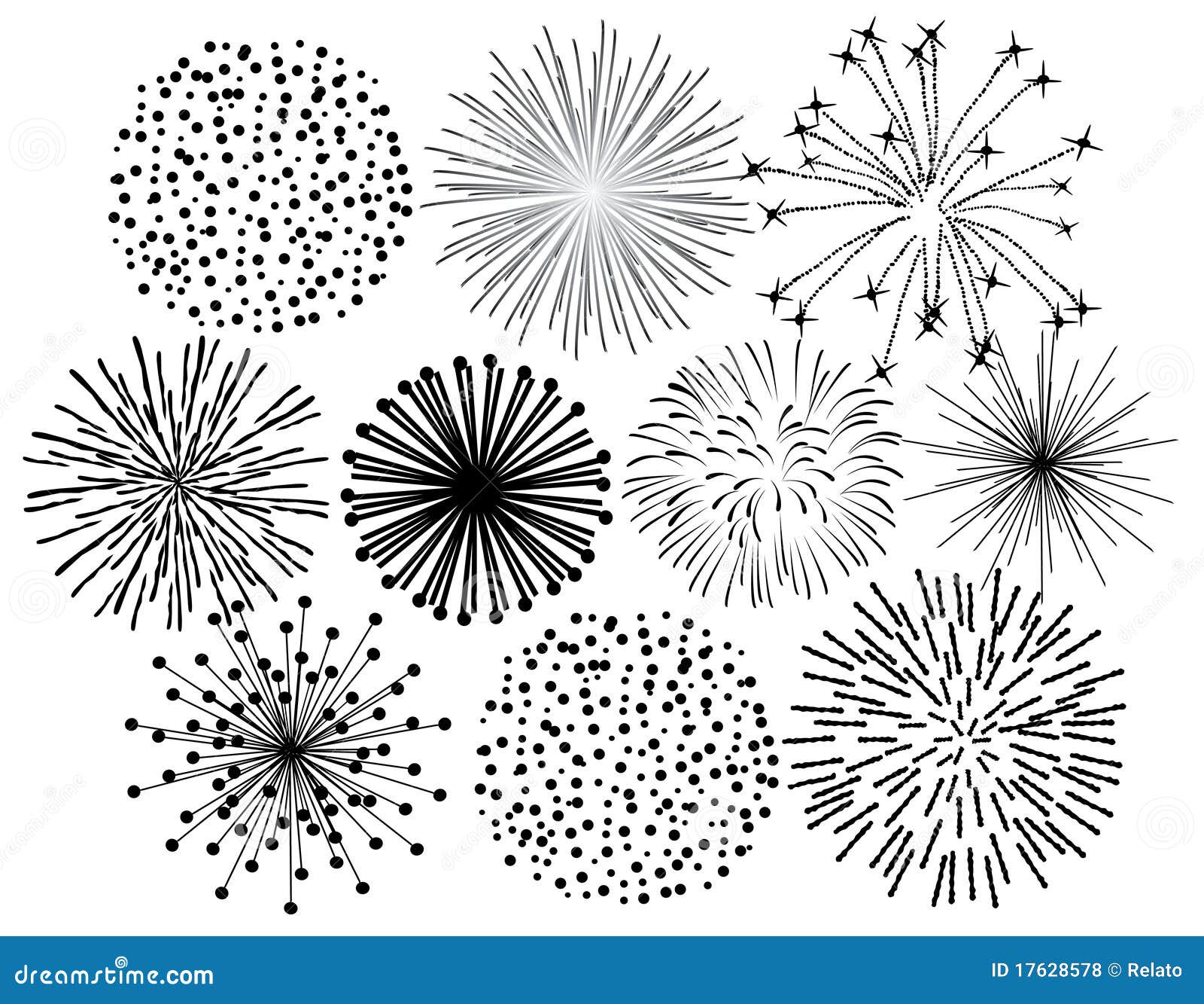 Zwart vuurwerk vector illustratie. Illustration of carnaval - 17628578