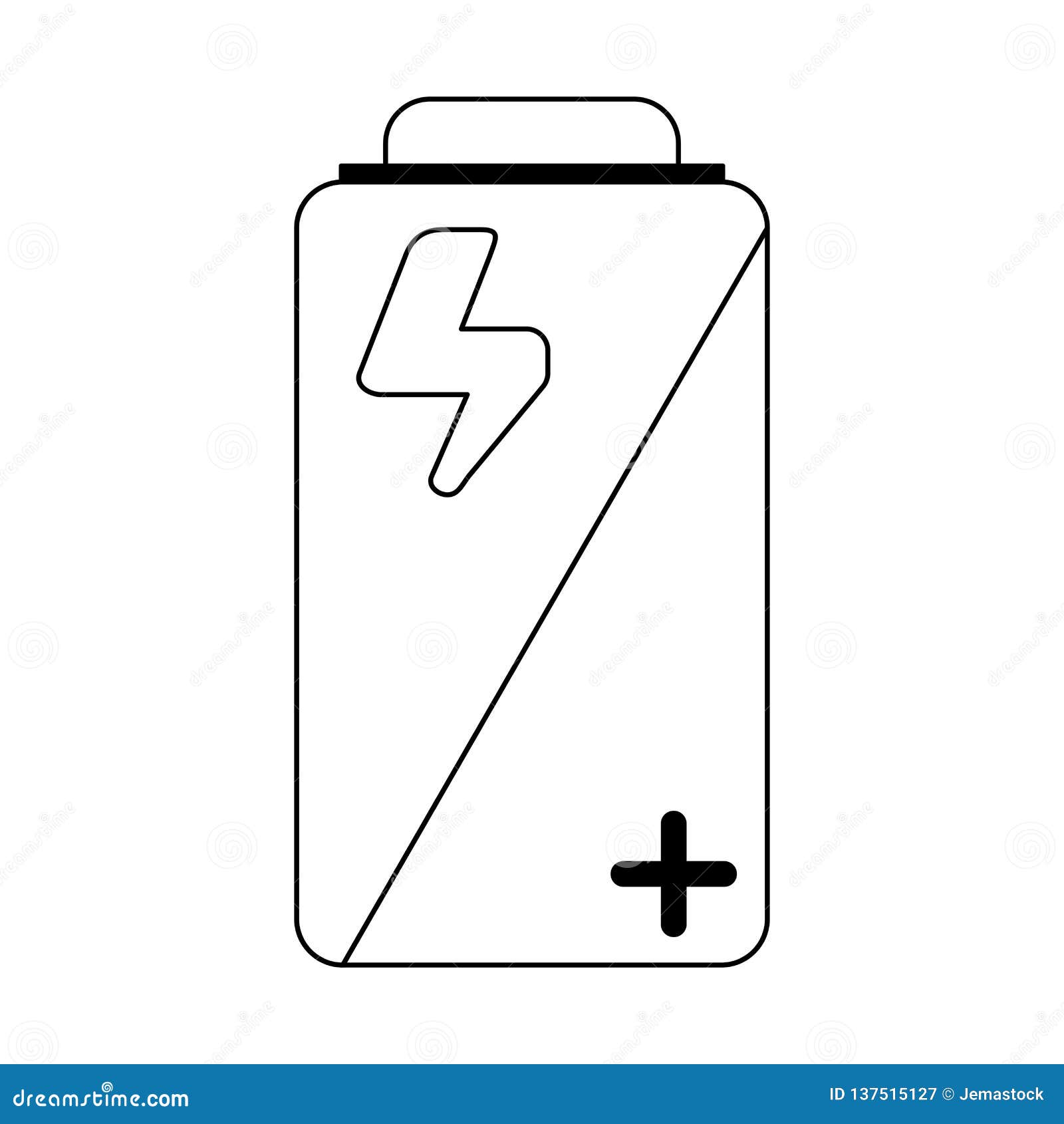 Zwart-wit Batterij Elektrisch Symbool Vector Illustratie - Illustration ...