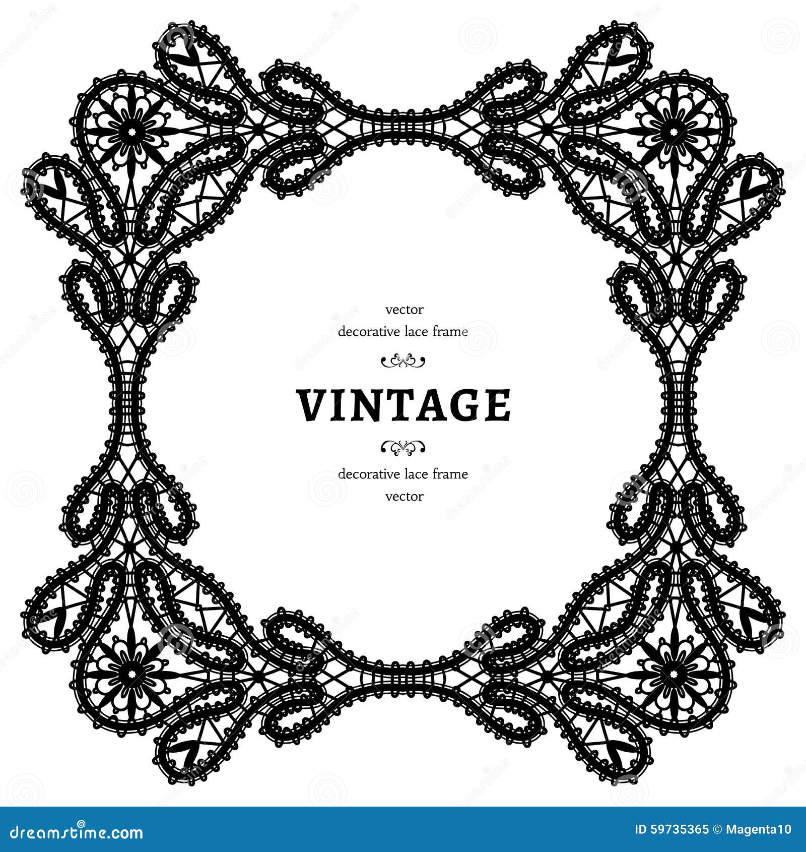 Zwart-wit Kant, Sier Vierkant Kader Vector Illustratie - Illustration ...