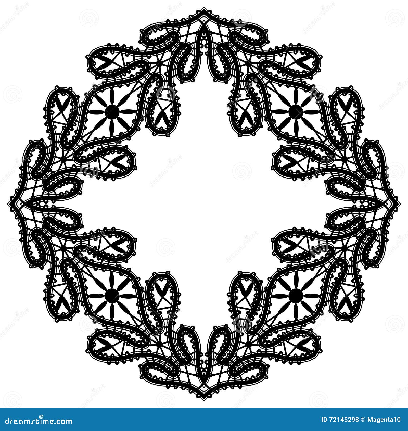 Zwart-wit Kant, Sier Vierkant Kader Vector Illustratie - Illustration ...