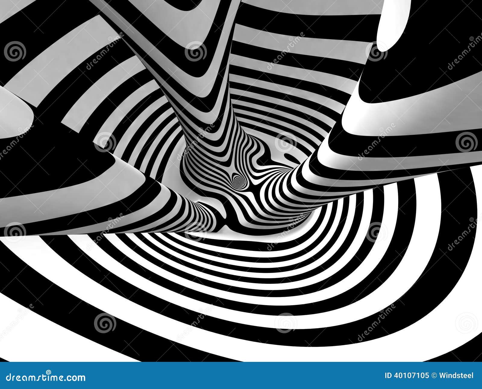 Zwart-witte Strepenprojectie Op Torus. Stock Illustratie - Illustration ...