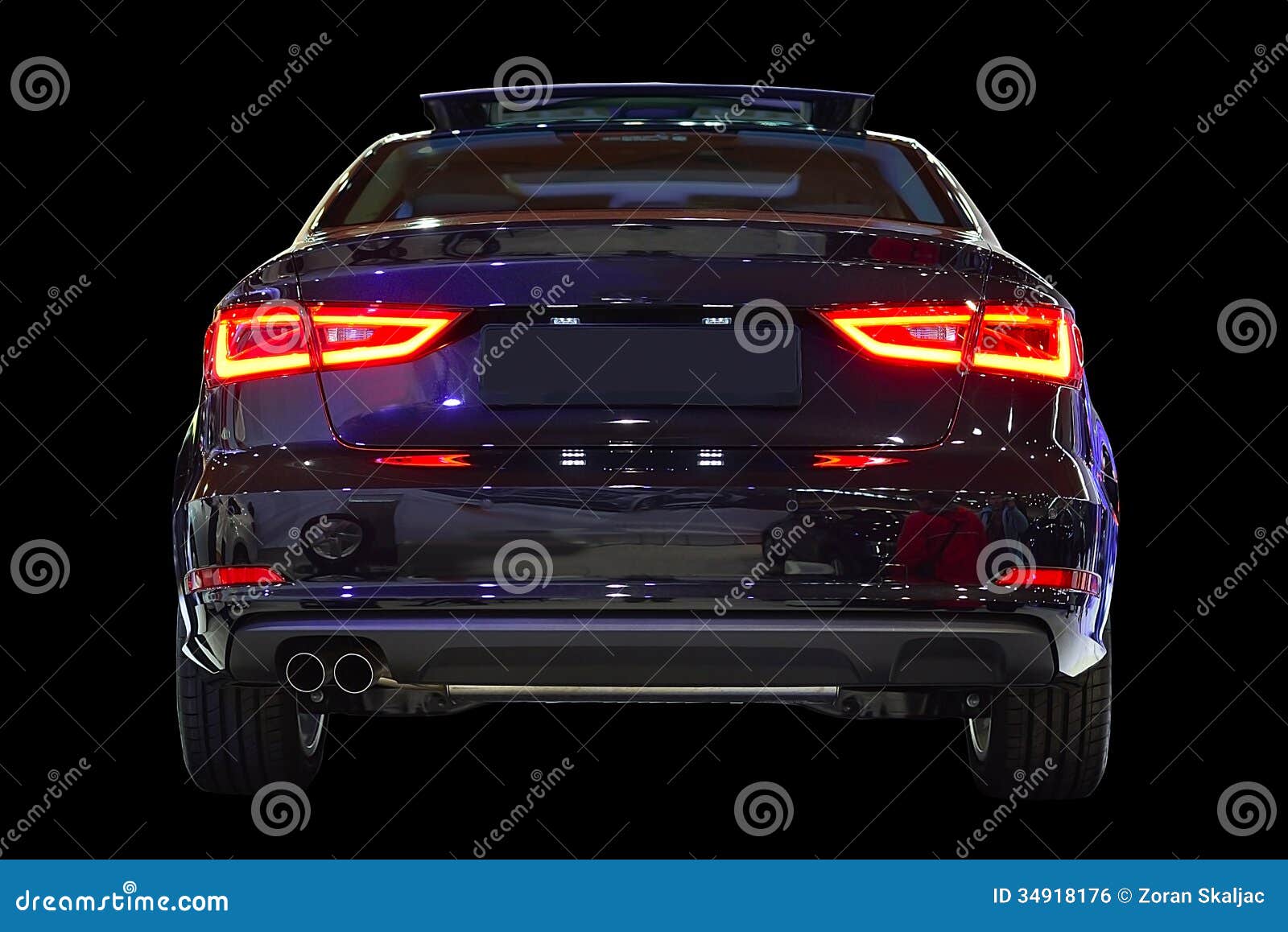 Zwarte auto, rode lichten stock foto. Image of ontwerp - 34918176