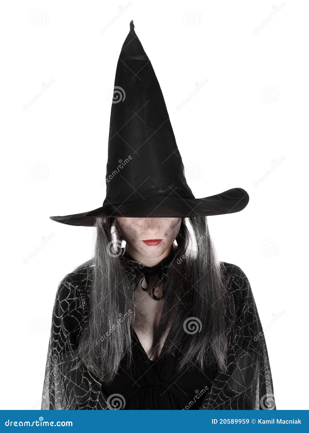 Zwarte heks stock afbeelding. Image of geïsoleerd, portret - 20589959