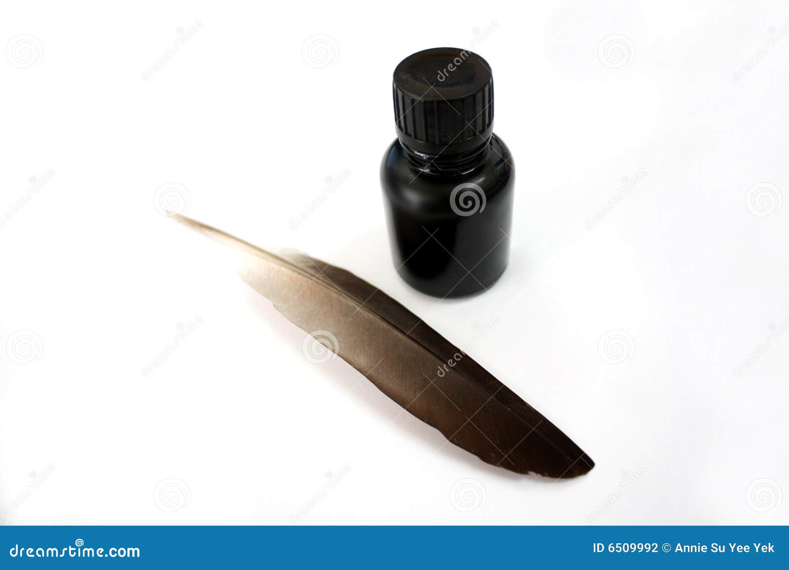 Zwarte inkt en veerpen stock foto. Image of inkt, binnenlands - 6509992
