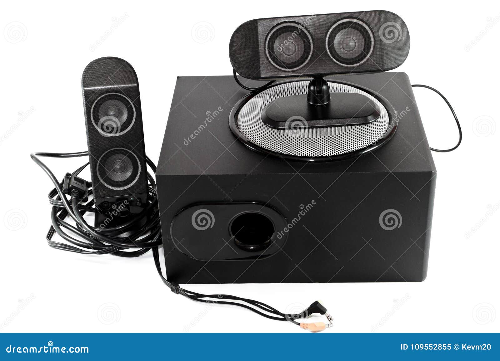 Zwarte Luidspreker Met Subwoofer Stock Afbeelding - Image of ...