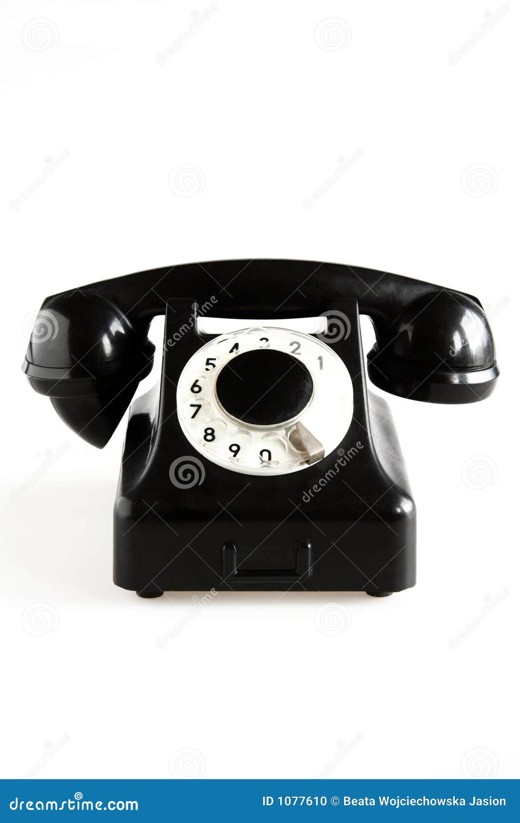 Zwarte ouderwetse telefoon stock foto. Image of mededeling - 1077610