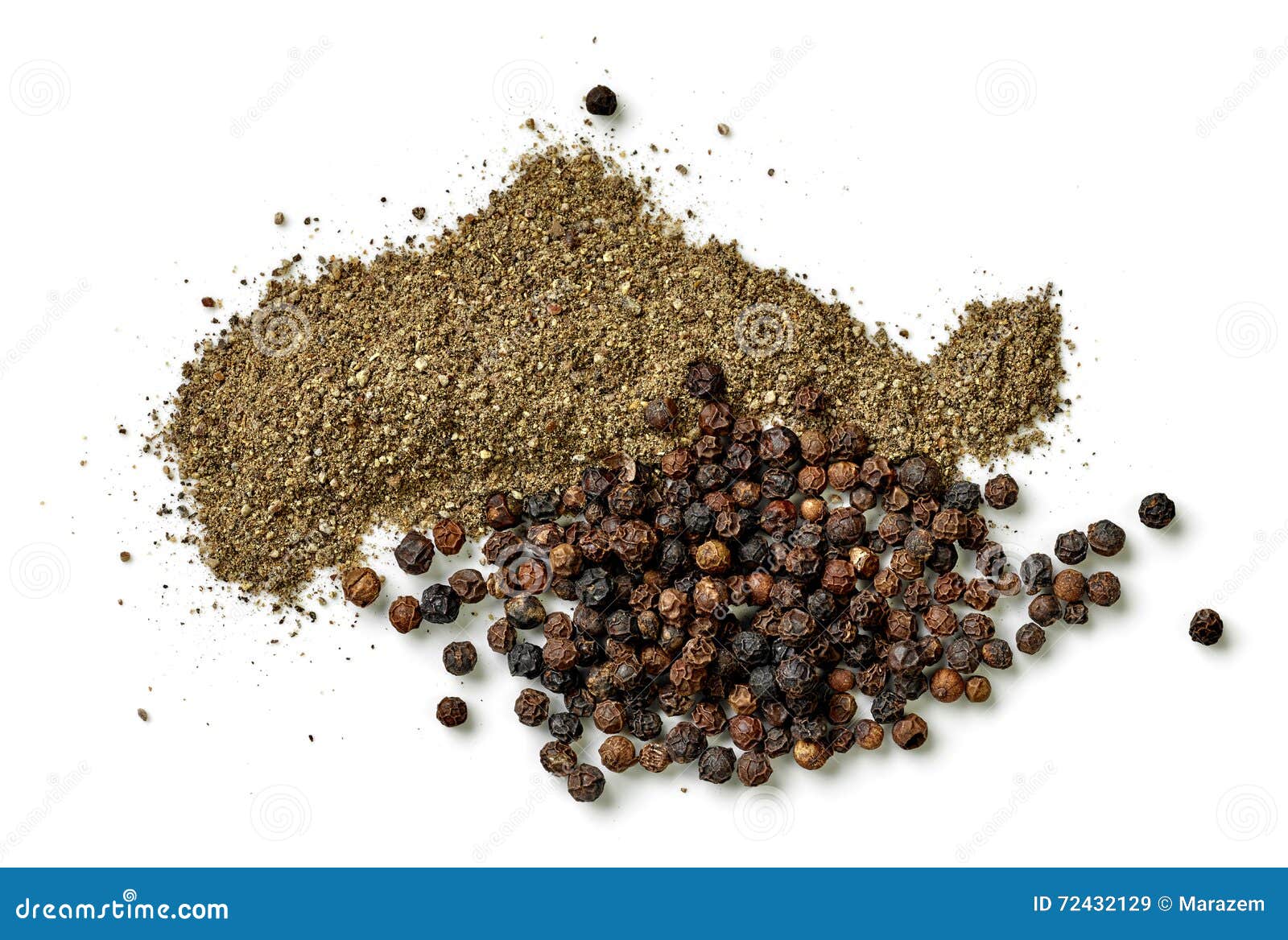 Zwarte Peper Op Witte Achtergrond Stock Afbeelding - Image of droog ...