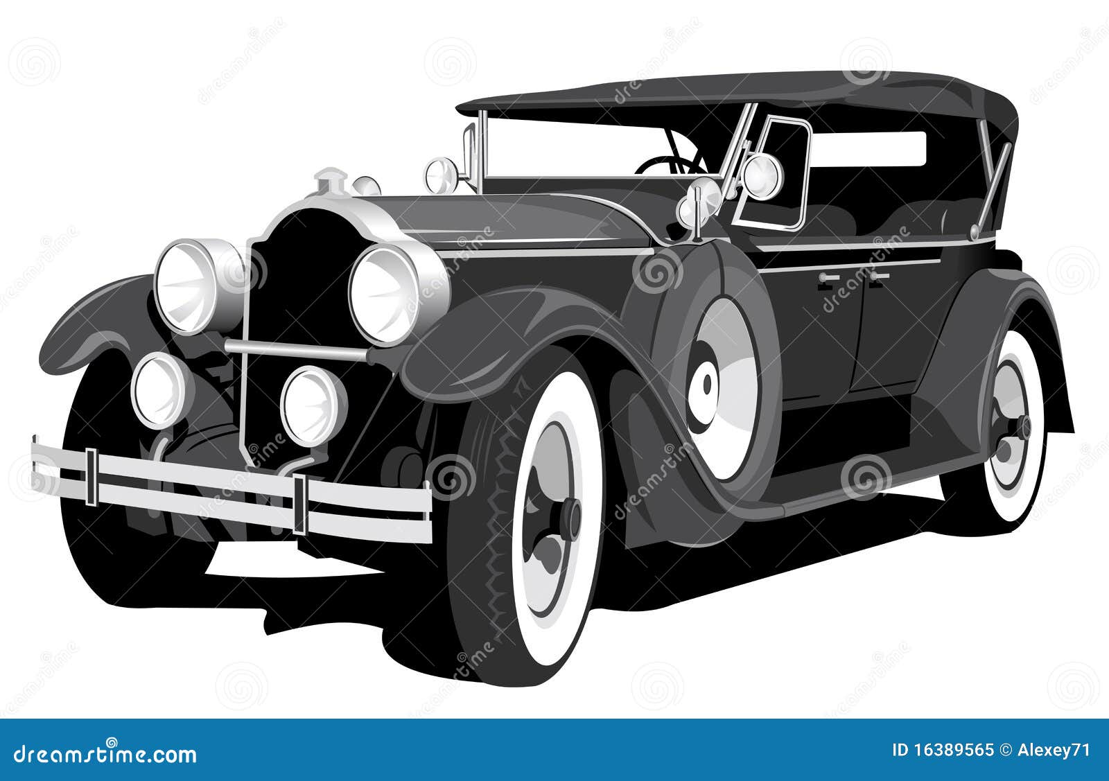Zwarte retro auto stock illustratie. Illustration of retro - 16389565