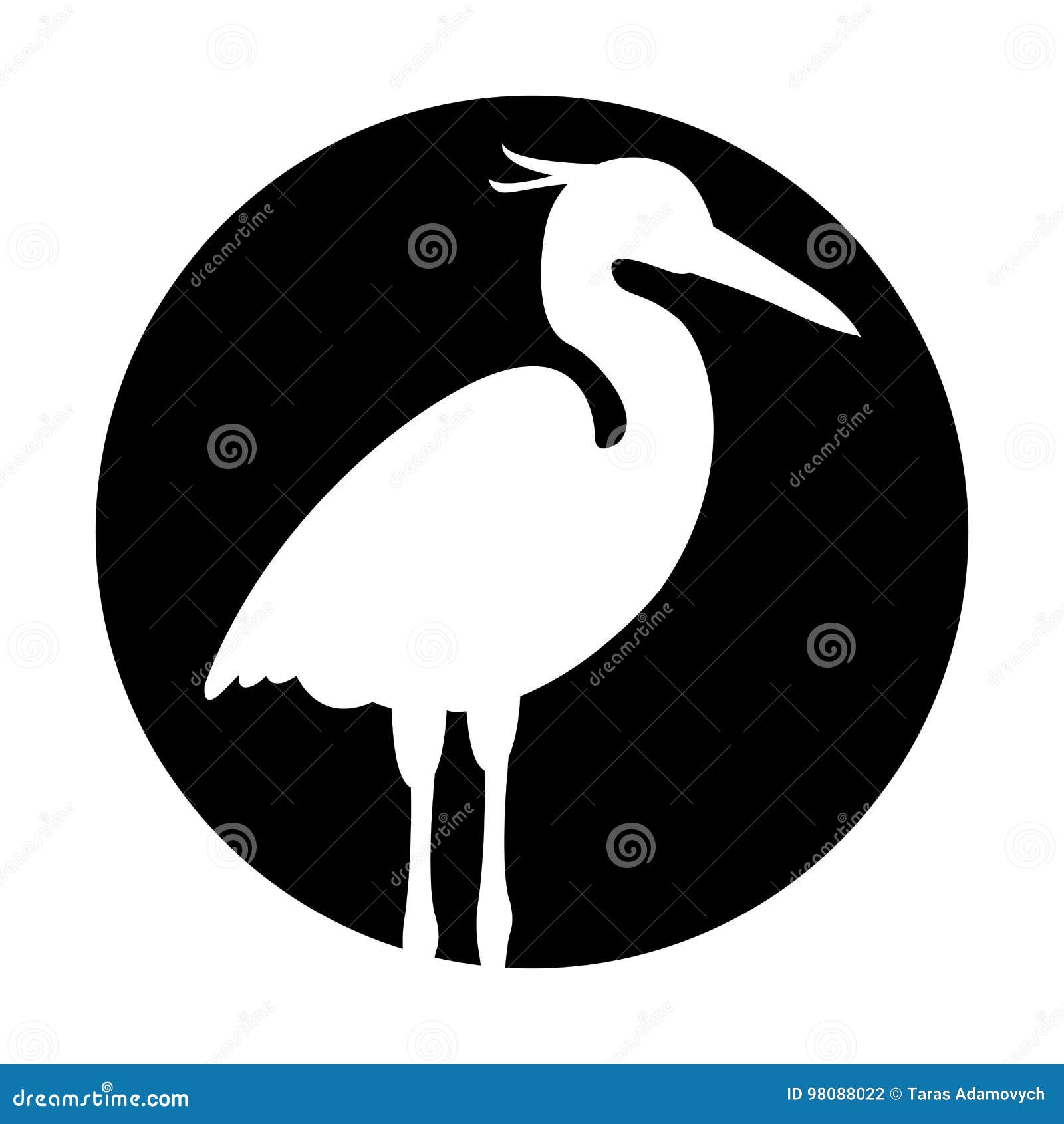 Zwarte Silhouet Van De Reiger Het Vectorillustratie Vector Illustratie ...