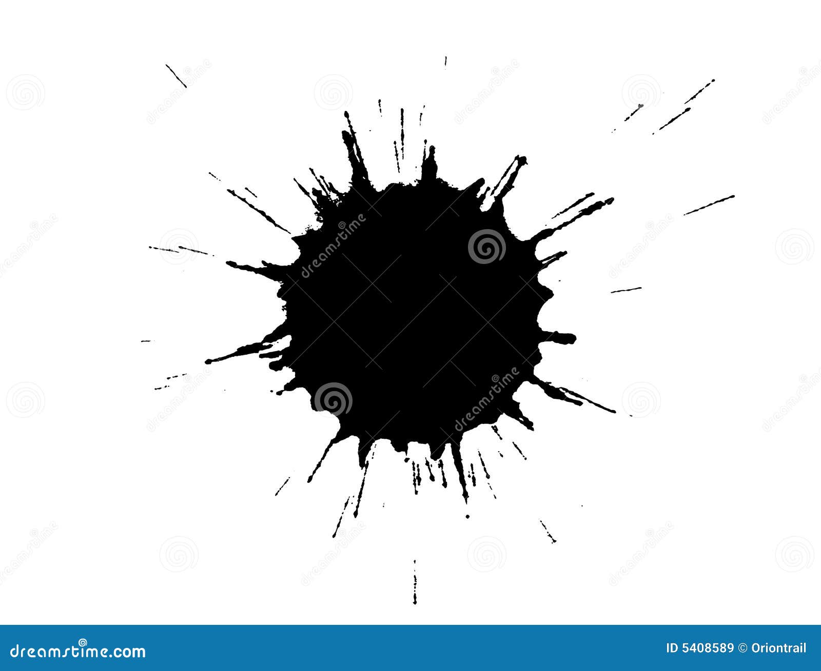 Zwarte verf splat stock illustratie. Illustration of borstel - 5408589