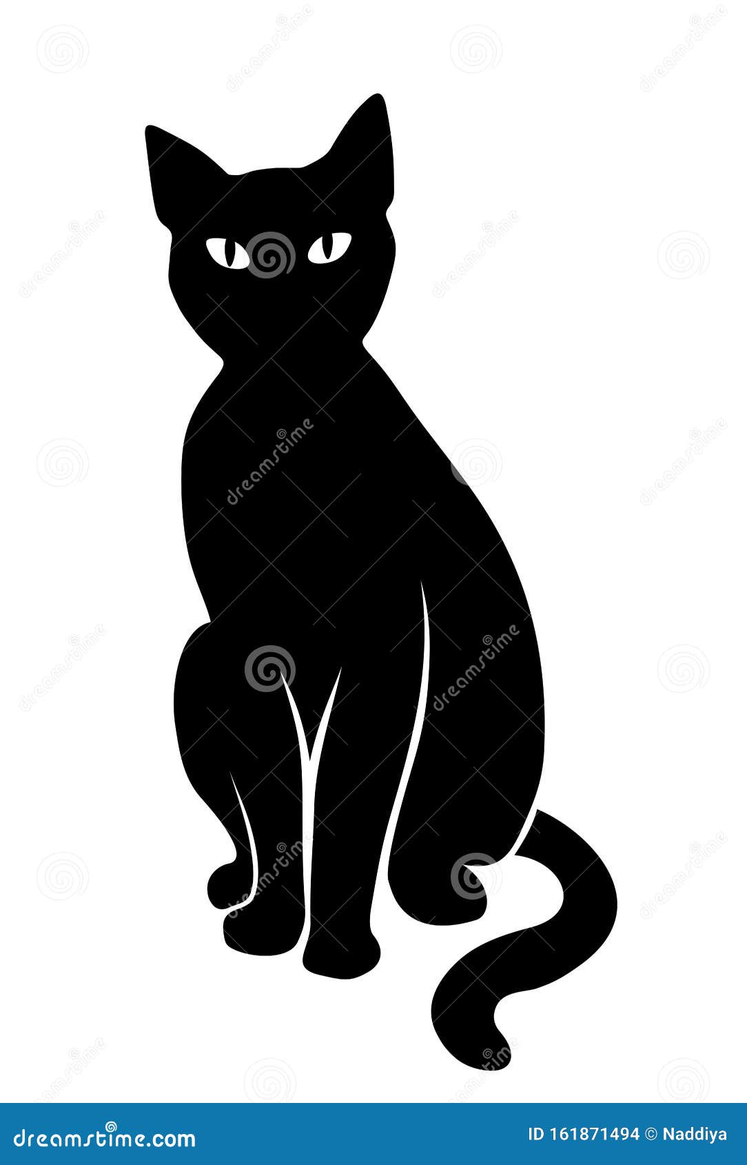 Zwartzittende Kat Vectorsilhouet Vector Illustratie - Illustration of ...