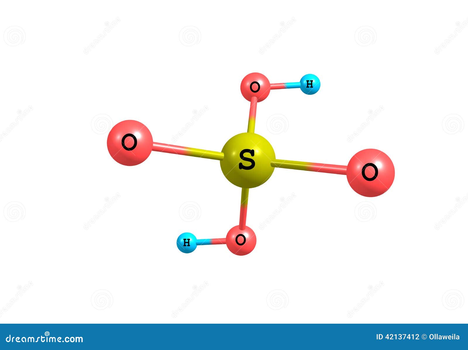 Zwavel Zure Moleculaire Structuur Op Witte Achtergrond Stock ...