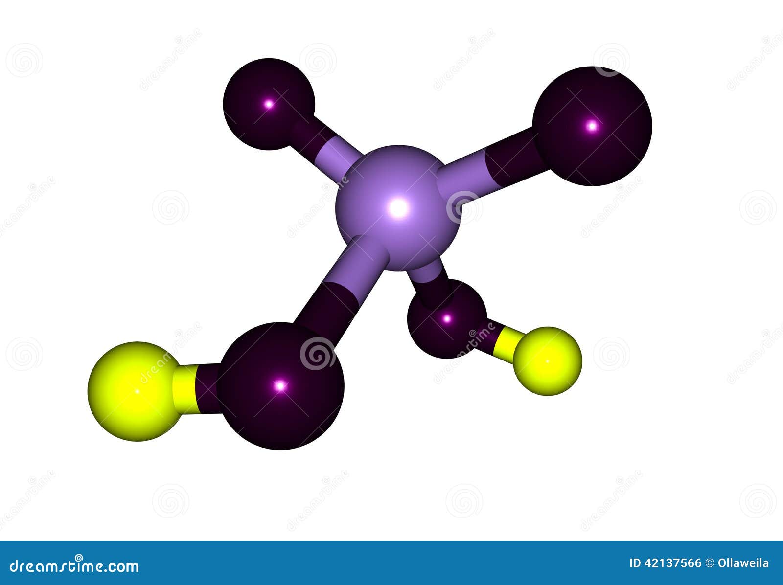 Zwavel Zure Moleculaire Structuur Op Witte Achtergrond Stock ...