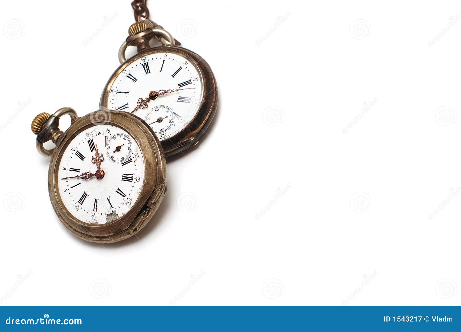 Zwei Alte Uhren Getrennt Auf Weiß Stockbild - Bild von zählimpuls ...