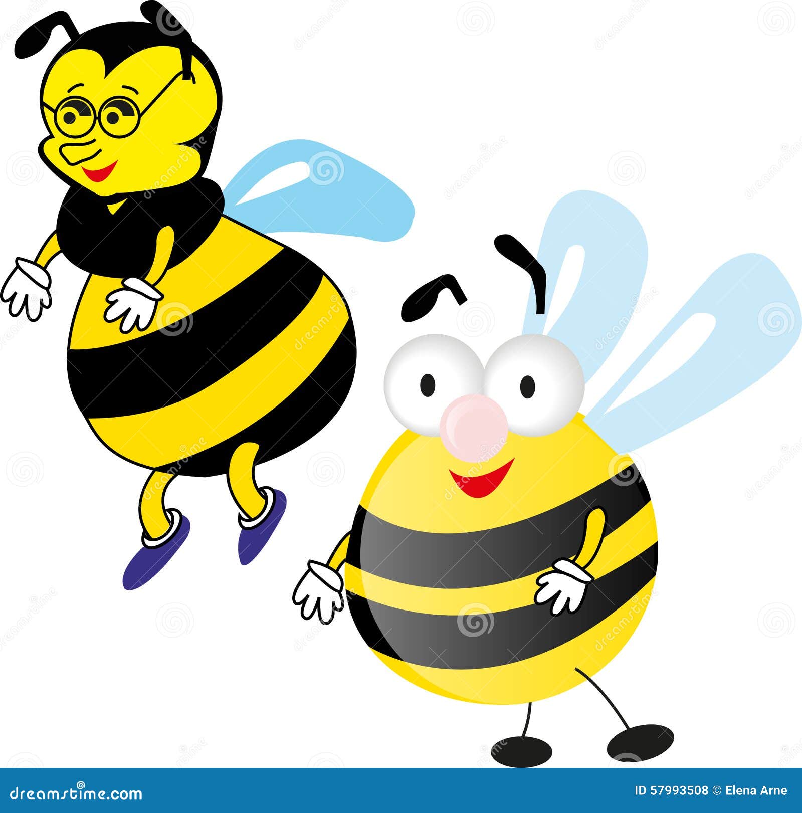 Zwei Bienen vektor abbildung. Illustration von schuhe - 57993508