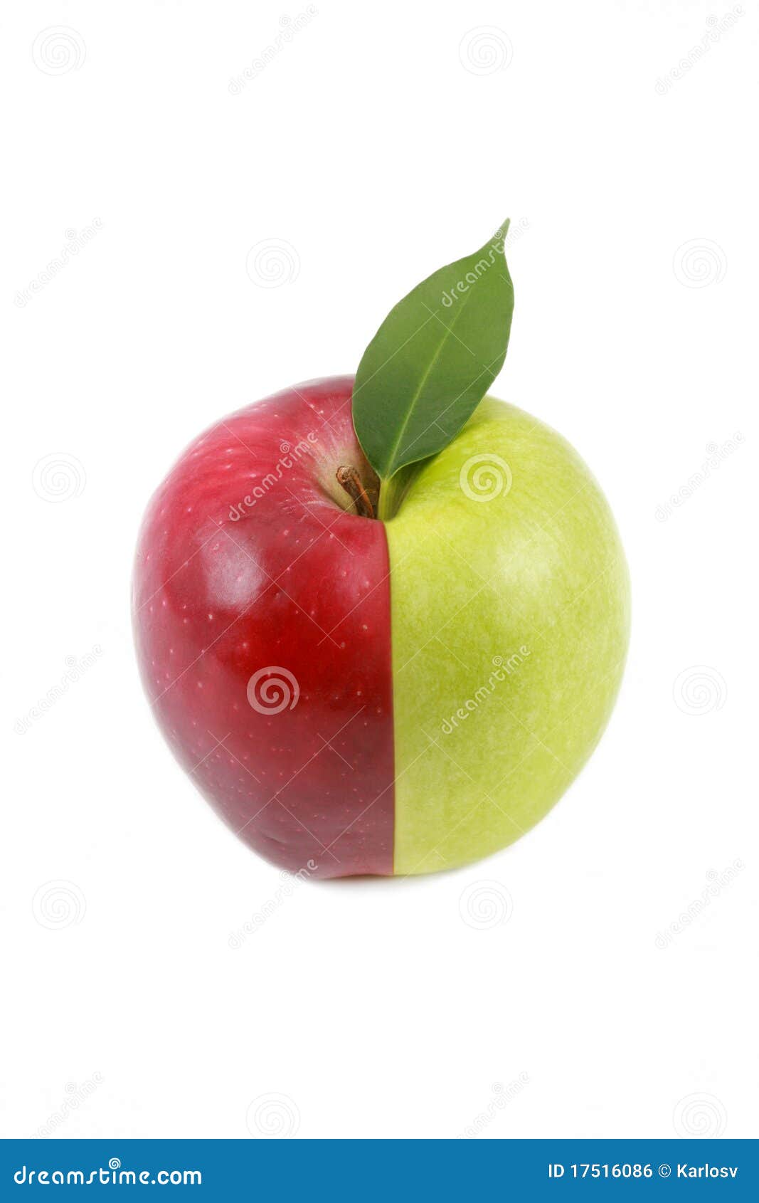 Zwei-farbiger Apfel stockfoto. Bild von nave, freundschaft - 17516086