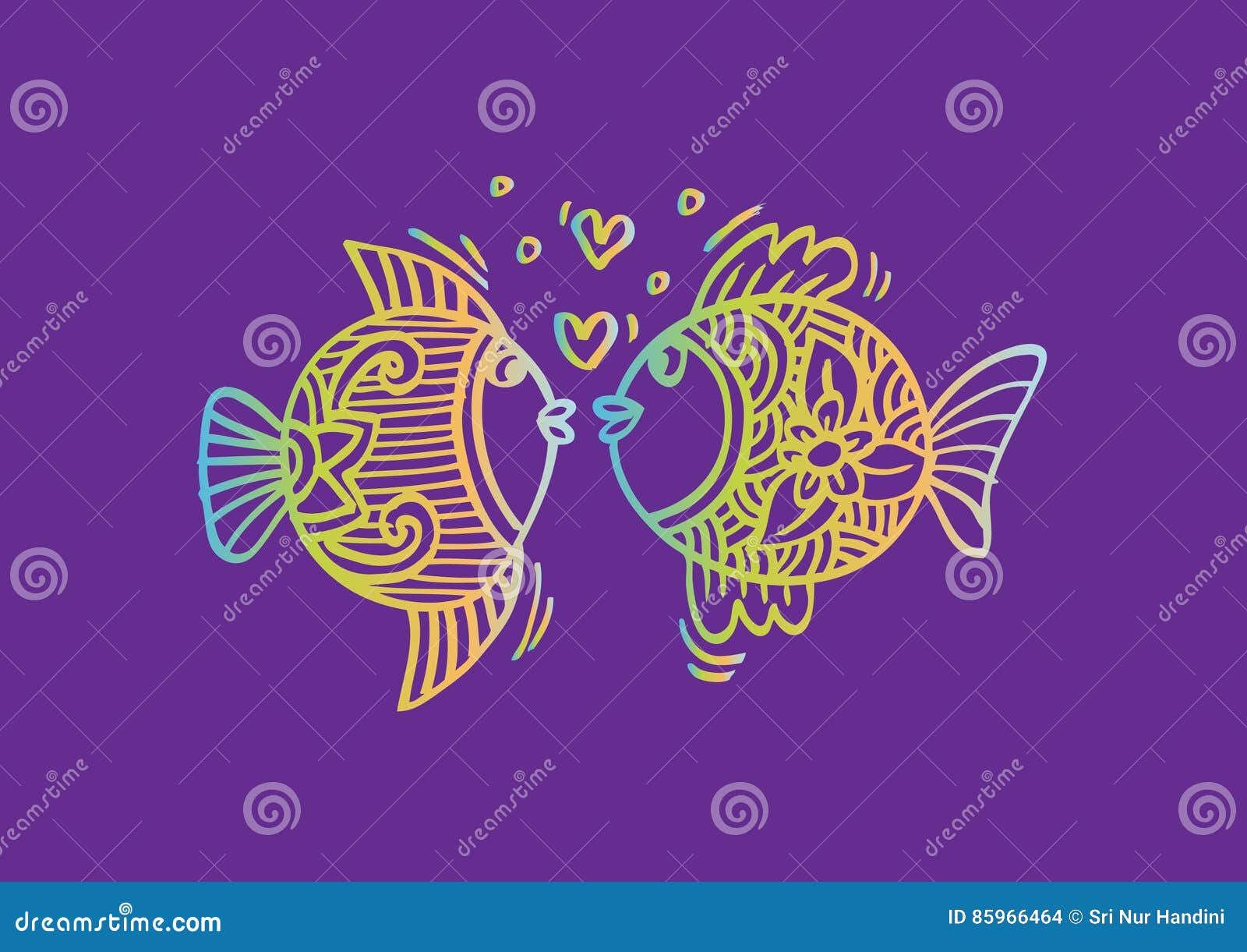 Zwei Fische in der Liebe stock abbildung. Illustration von fische ...