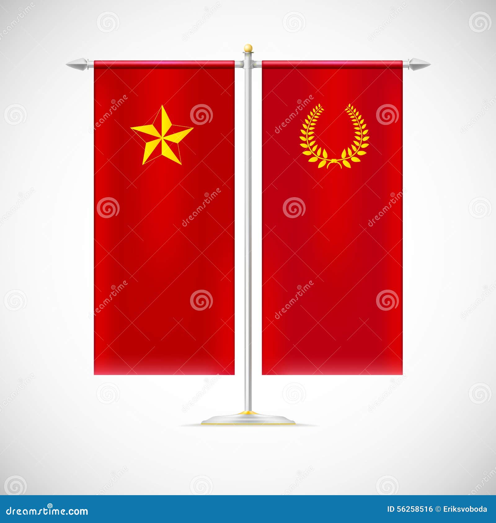 Zwei Flaggen Auf Einem Stand Vektor Abbildung - Illustration von ...