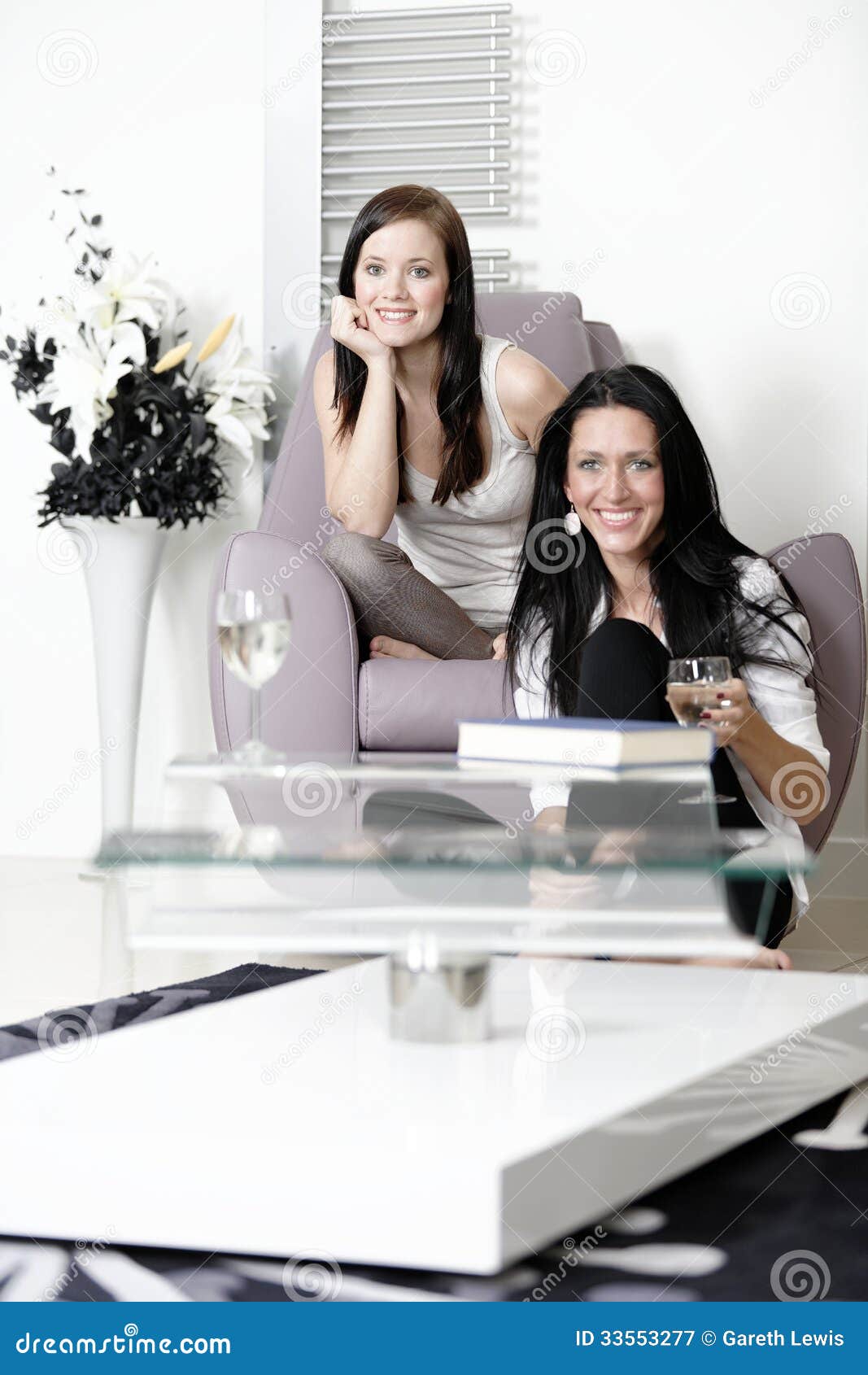 Zwei Freunde, Die Fernsehen Stockbild - Bild von raum, schön: 33553277