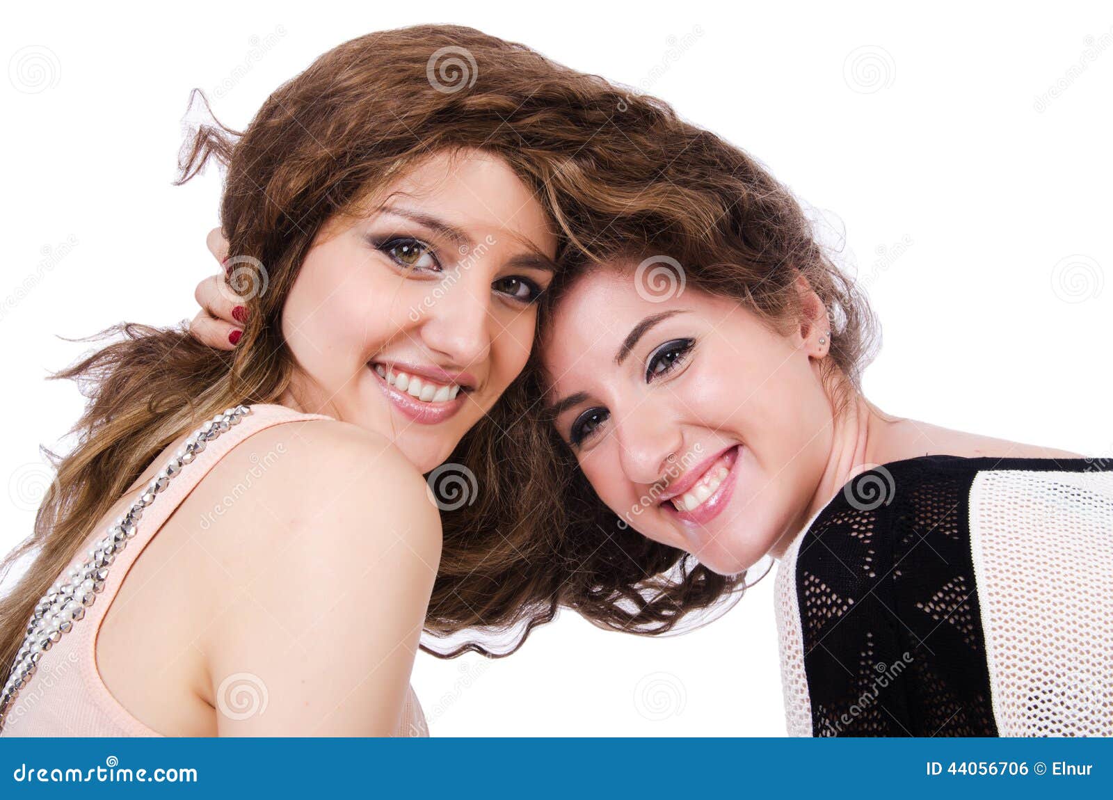 Zwei Freundinnen Lokalisiert Stockfoto - Bild von freundlich ...