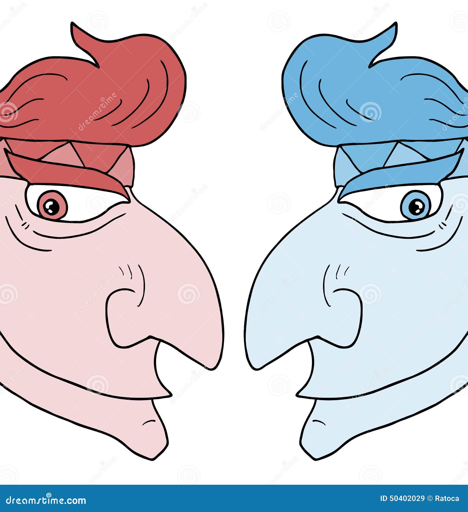 Zwei Gesichter vektor abbildung. Illustration von verrückt - 50402029