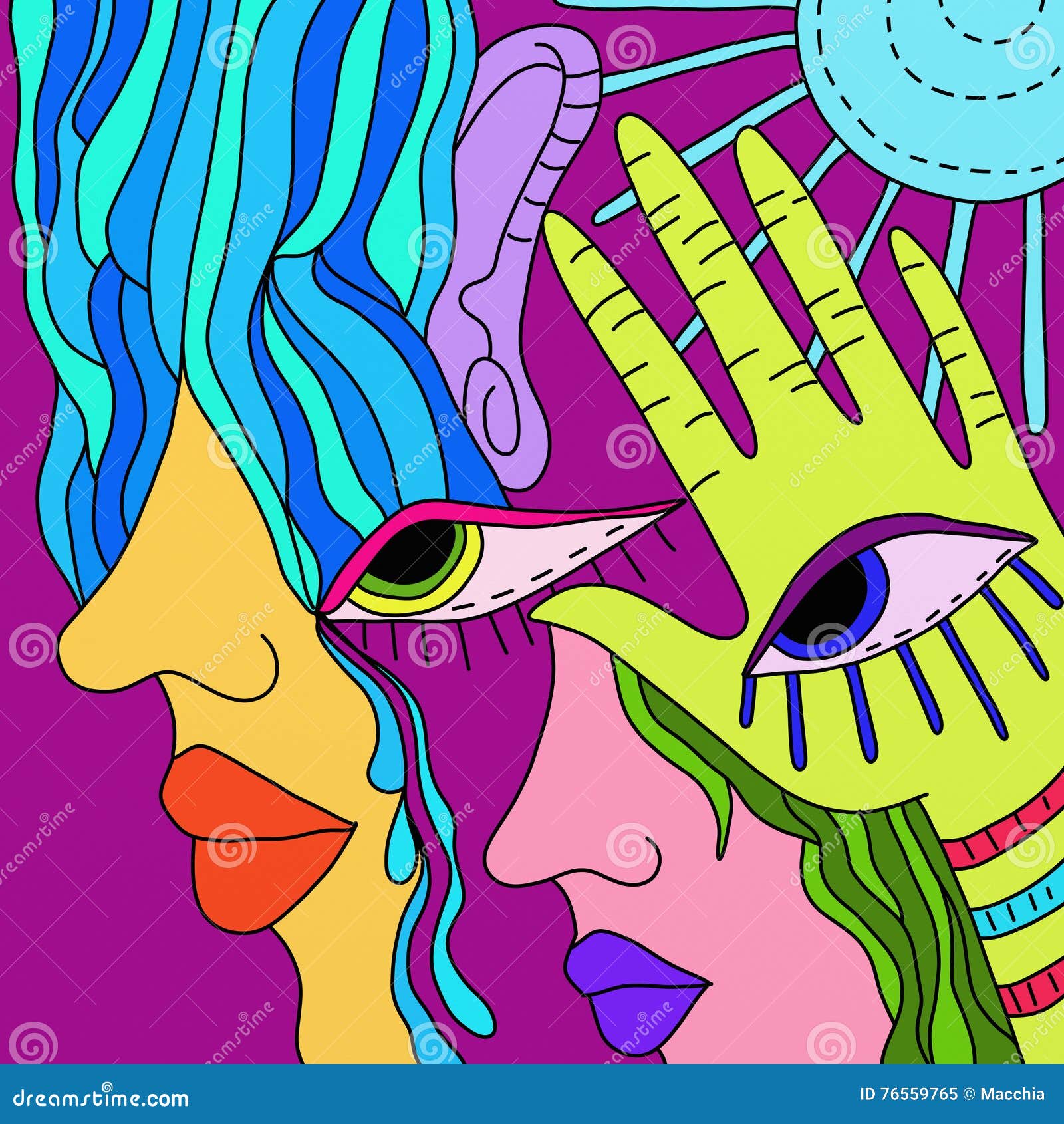 Zwei Gesichter im Profil stock abbildung. Illustration von profil ...