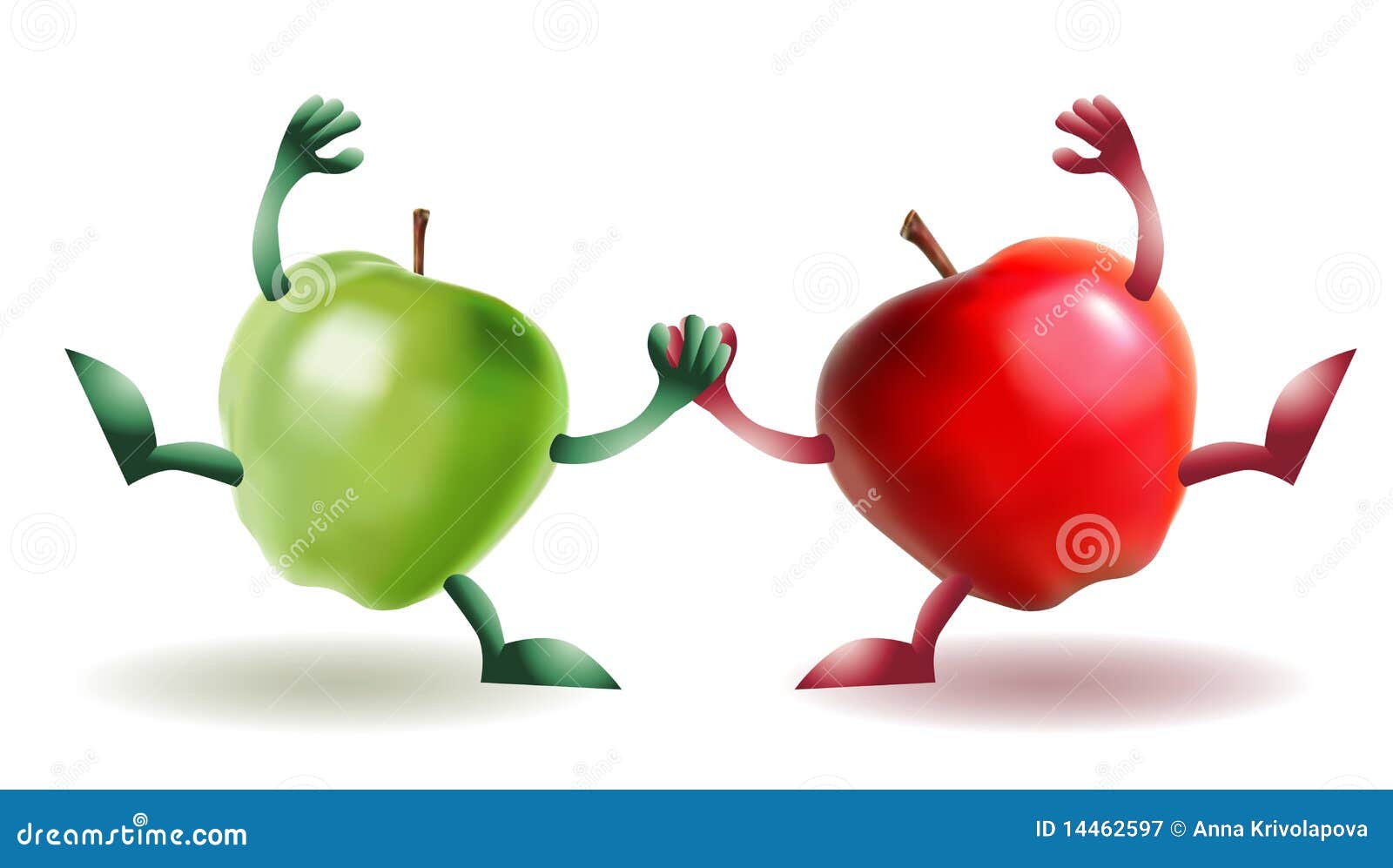 Zwei Glückliche Lustige Äpfel Stock Abbildung - Illustration von ...