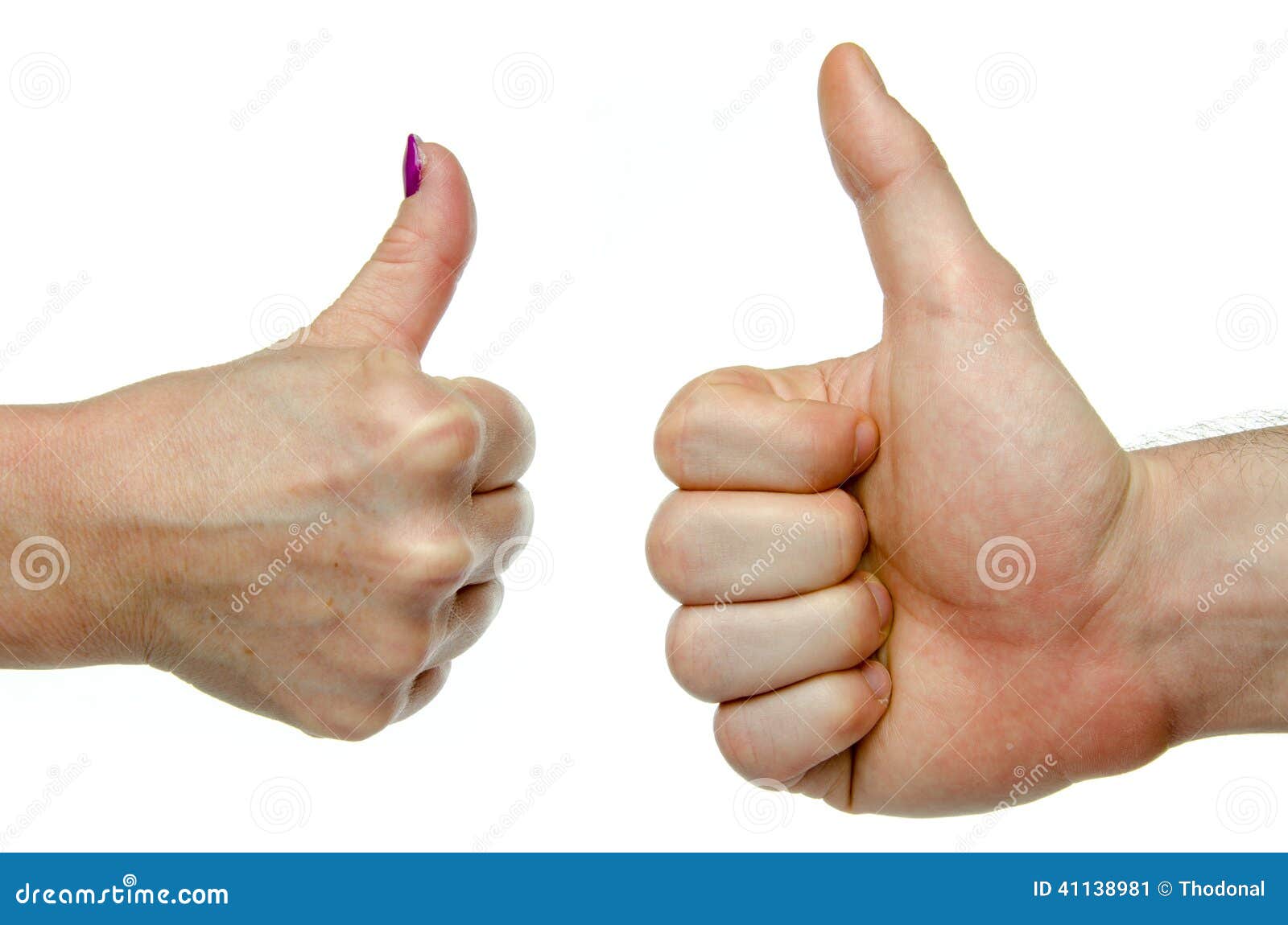 Zwei Hände, Die Sich Daumen Zeigen Stockbild - Bild von zeichen ...