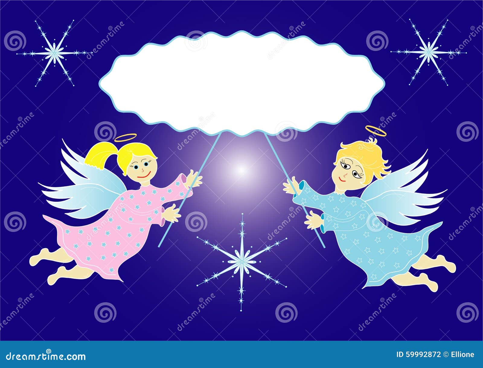 Zwei kleine Engel vektor abbildung. Illustration von junge - 59992872