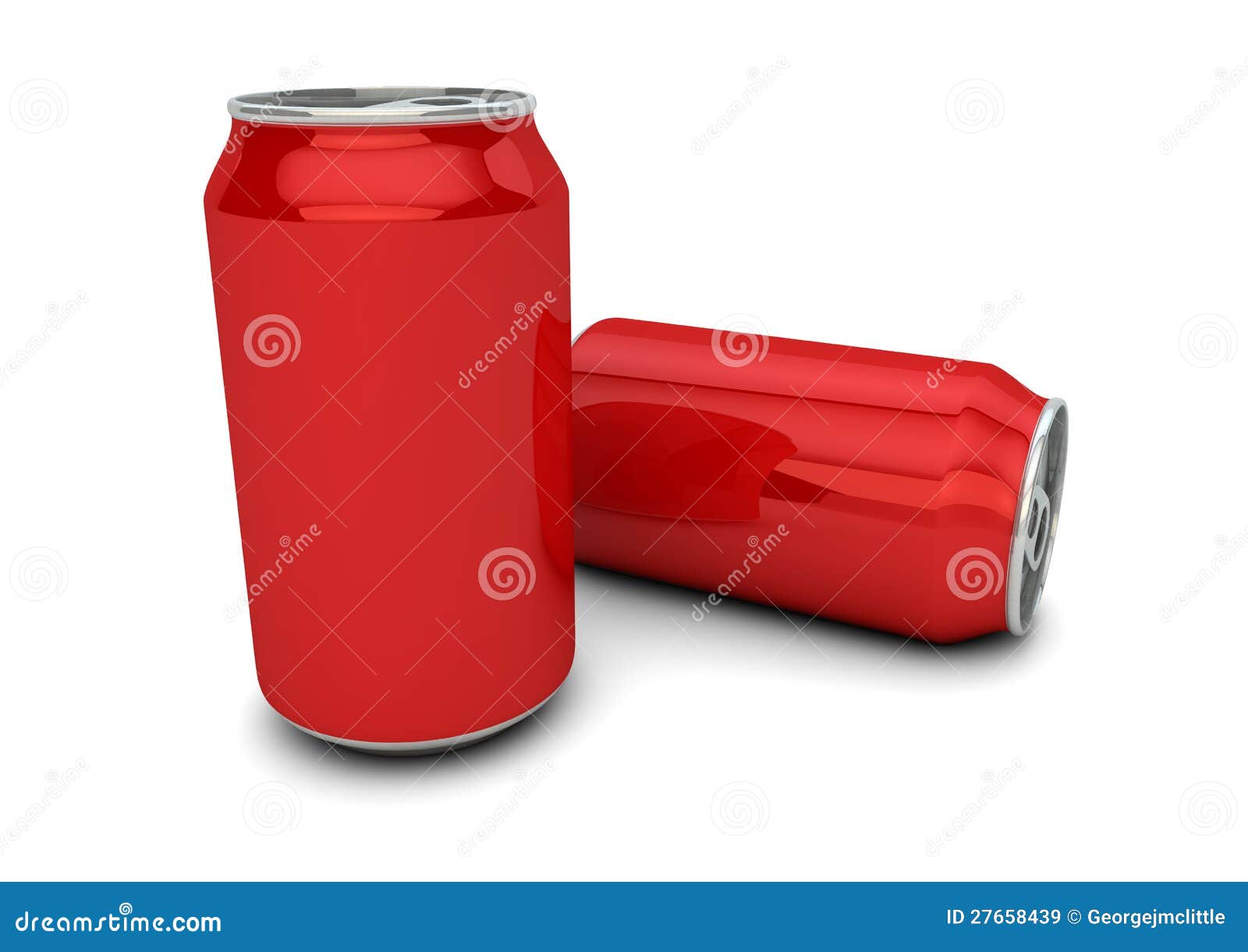 Zwei leere rote Dosen stock abbildung. Illustration von zwei - 27658439