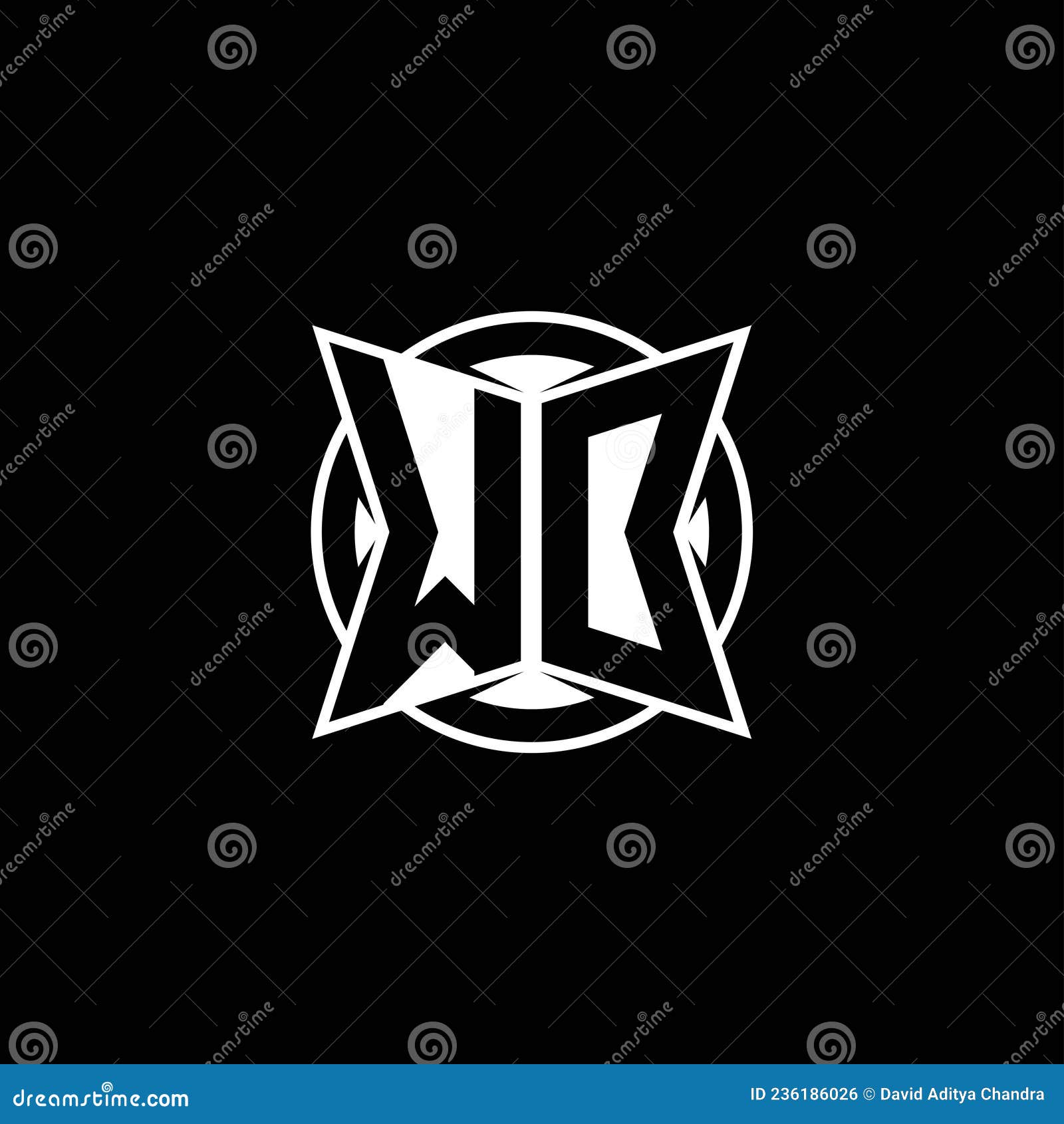 Zwei Logo-Monogramm-Designvorlage Vektor Abbildung - Illustration von ...