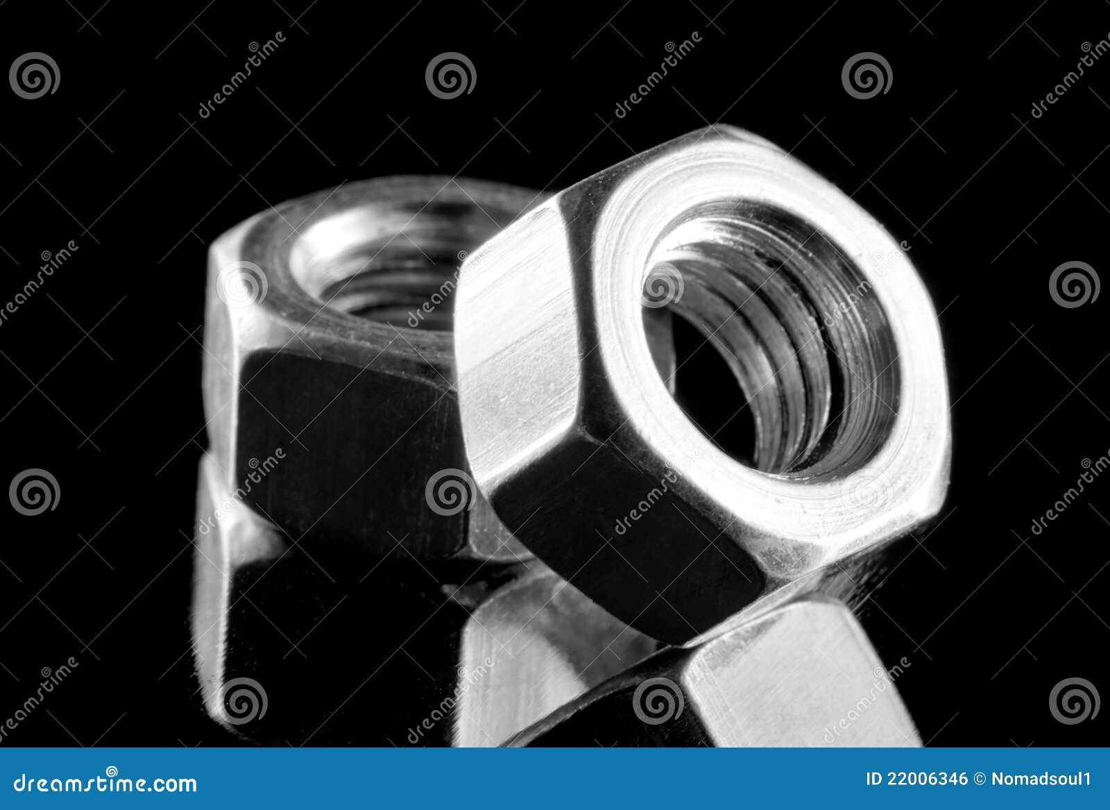 Zwei Muttern stockfoto. Bild von metall, nachrichten - 22006346