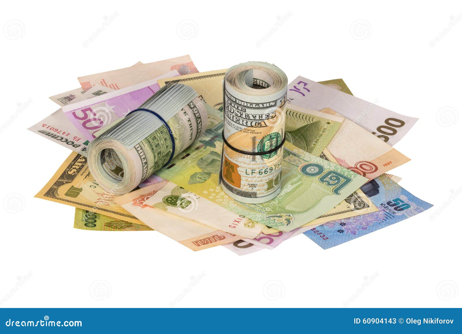 Zwei Rollen Und Gruppe Geld Stockbild - Bild von kosten, getrennt: 60904143