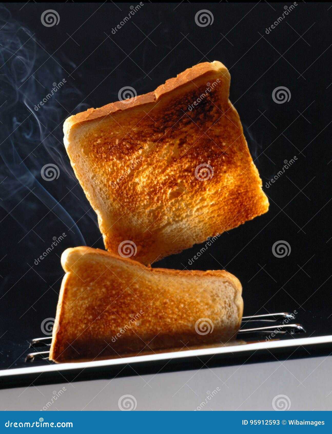 Zwei Scheiben Toast in Einem Toaster Stockbild - Bild von scheiben ...