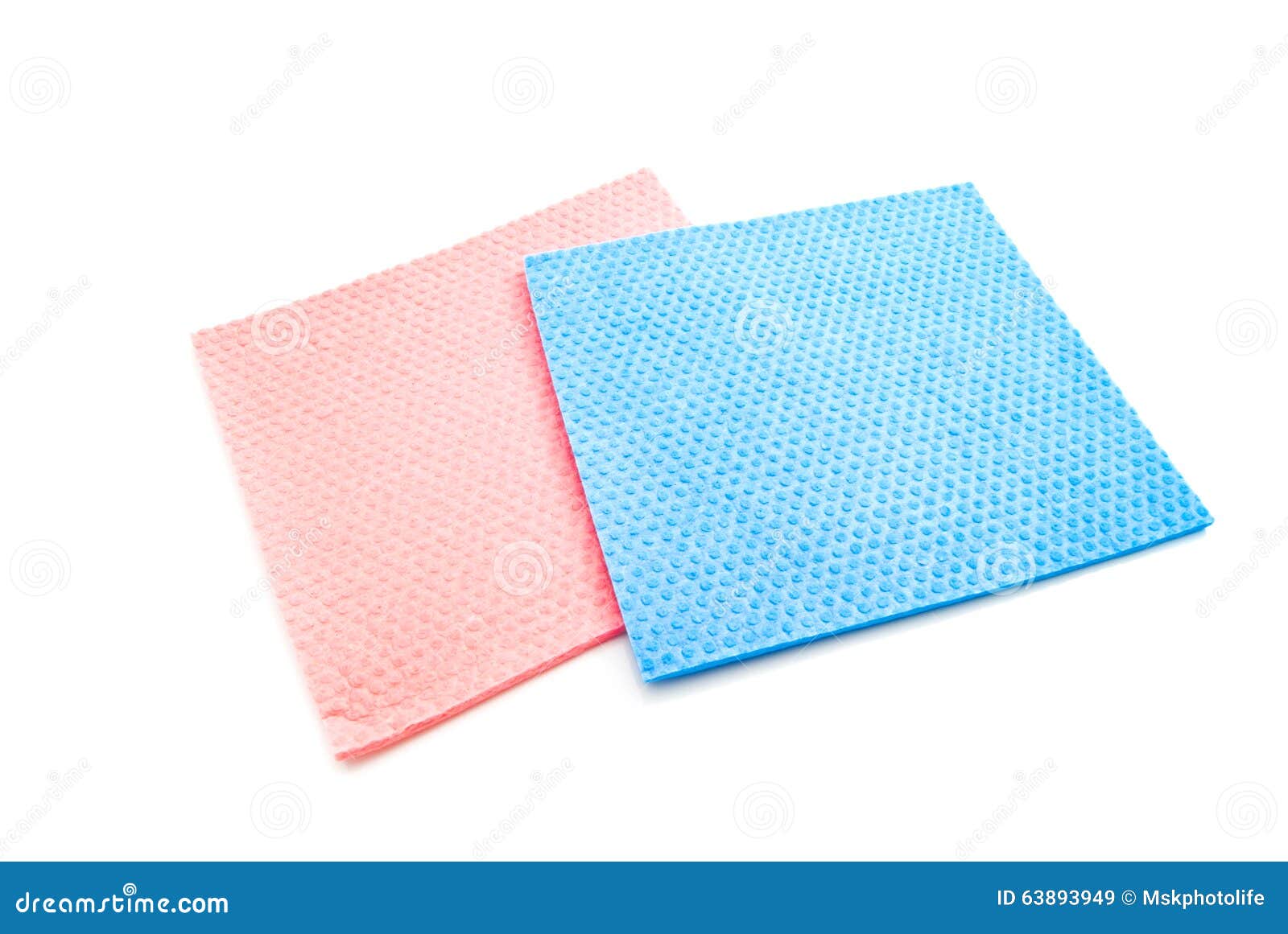 Zwei verschiedene Lappen stockbild. Bild von rosa, desinfektionsmittel ...