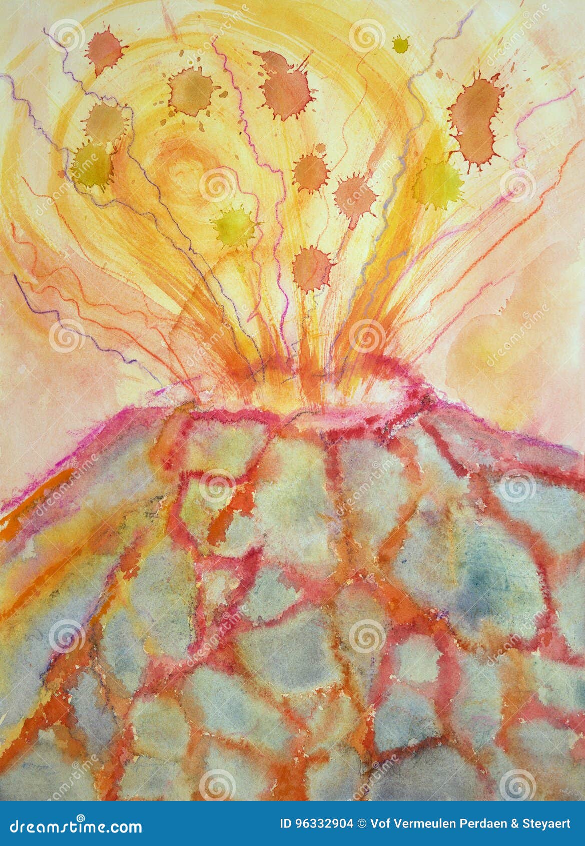 Zwei Vulkane Mit Mohnblumen Stock Abbildung - Illustration von gibt ...