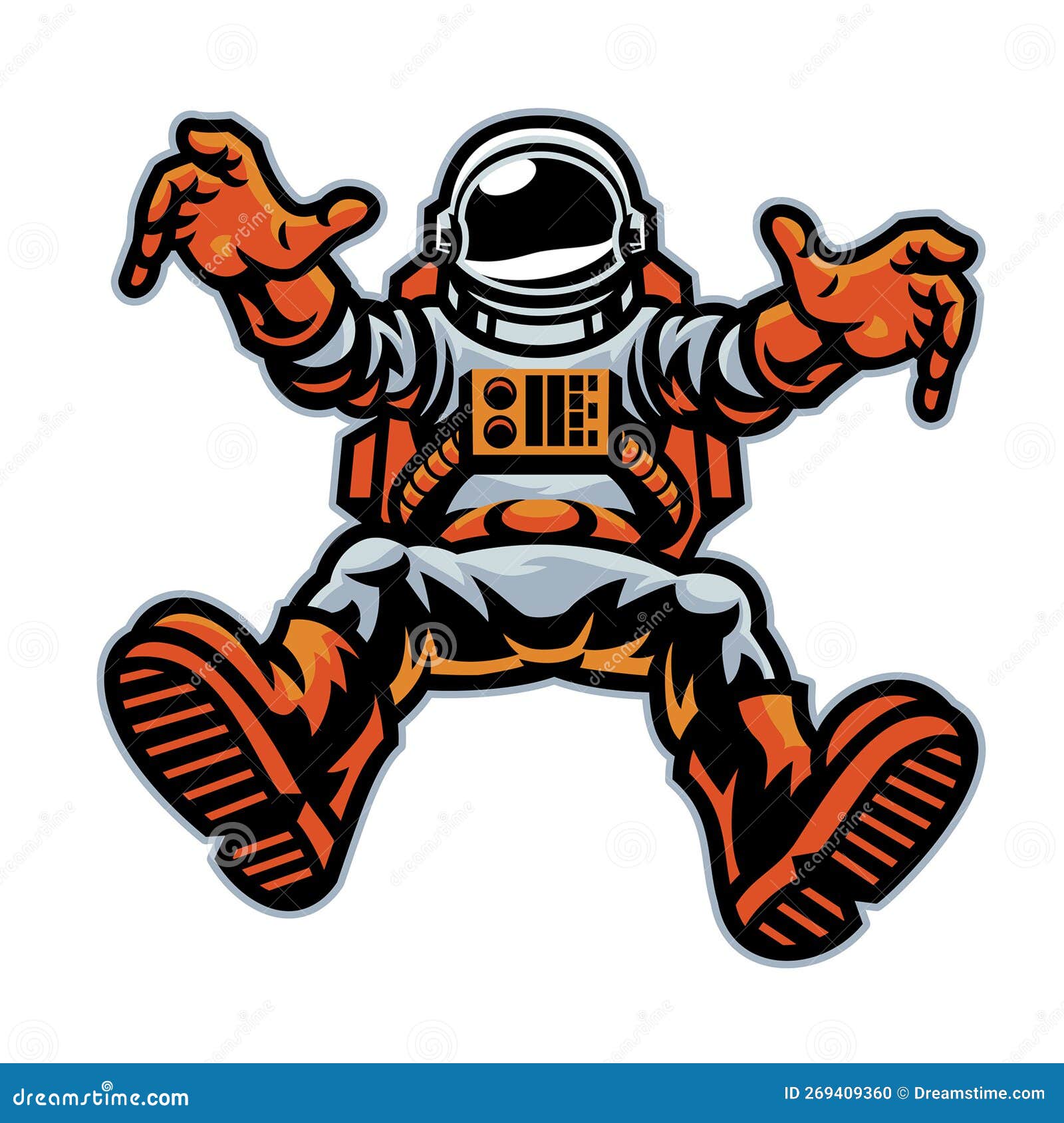 Zwevende Astronaut in Het Ruimtepak Vector Illustratie - Illustration ...