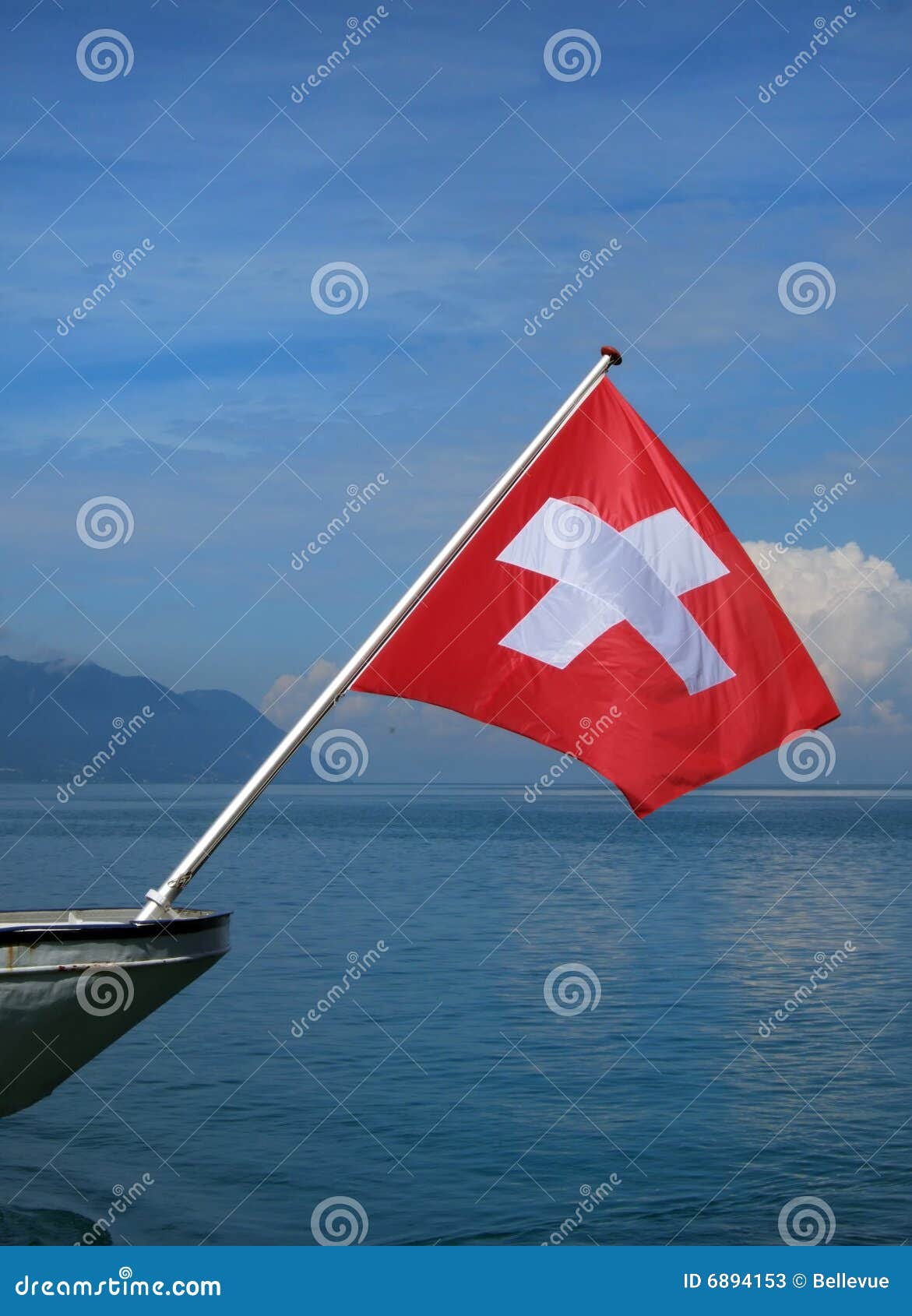 Zwitserse vlag stock afbeelding. Image of symbool, vijver - 6894153