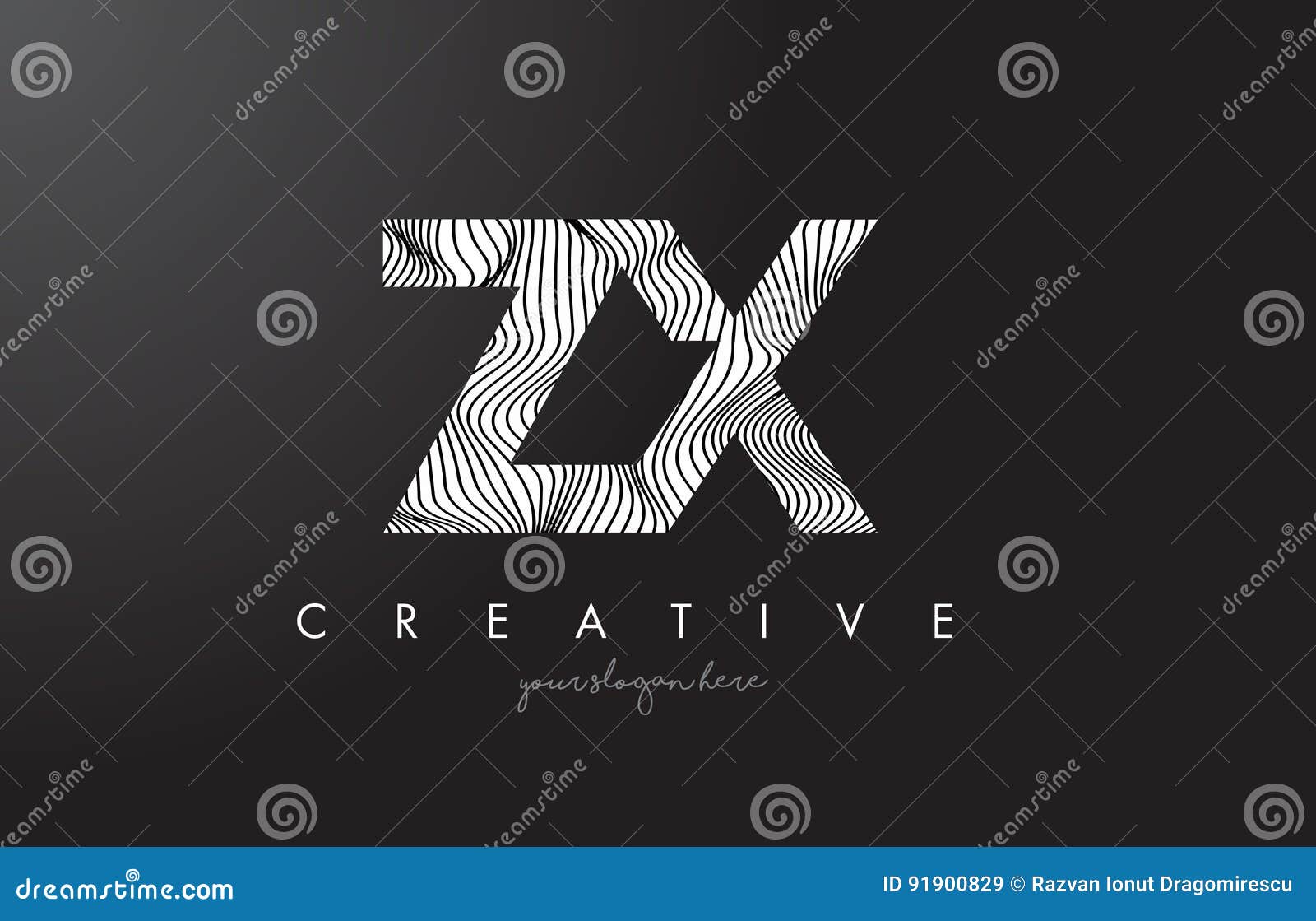 ZX Z X Letter Logo with Zebra Lines Texture Design Vector. Stock Vector ...