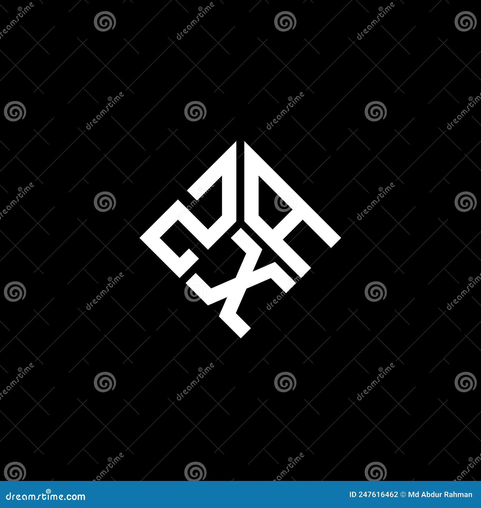 ZXA Letter Logo Design on Black Background. ZXA Creative Initials ...