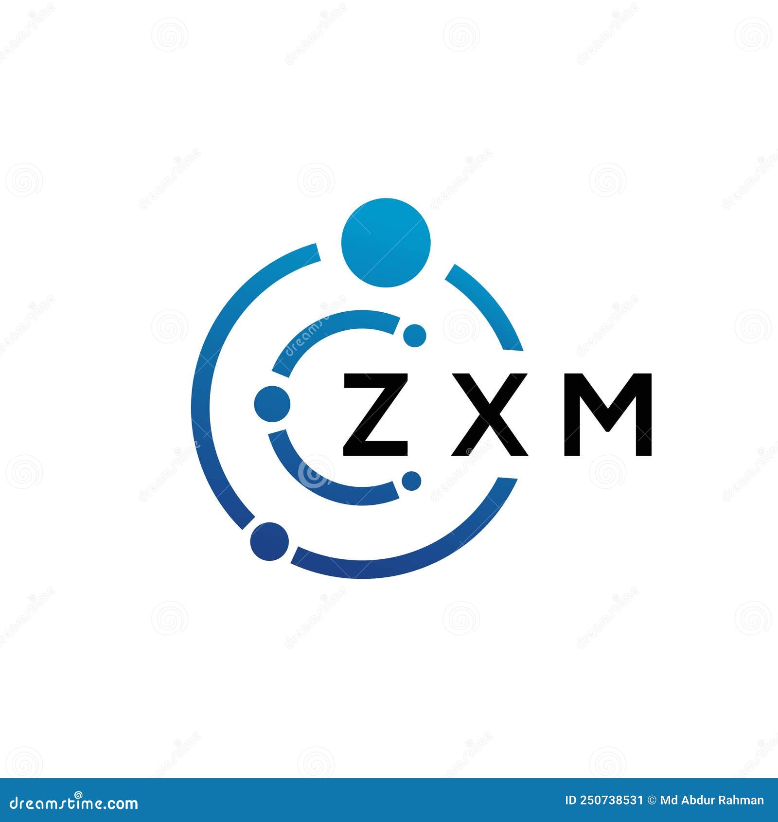 ZXM Letter Technology Logo Design on White Background. ZXM Creative ...